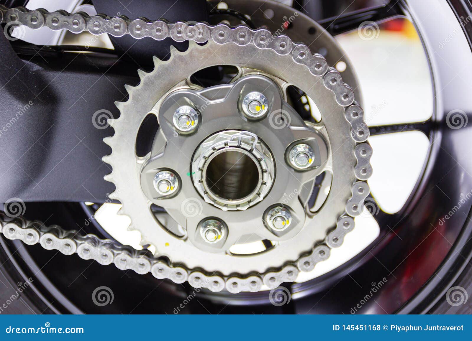 Detail of a Motorcycle Rear Chain Stock Photo - Image of equipment ...