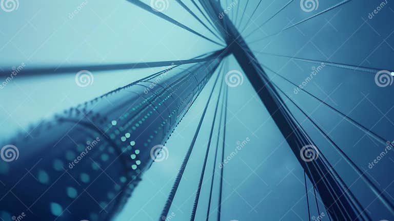 Detail of the Multi-span Cable-stayed Bridge on Sky Background Stock ...