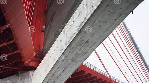 Detail of the Multi-span Cable-stayed Bridge on Sky Background Stock ...
