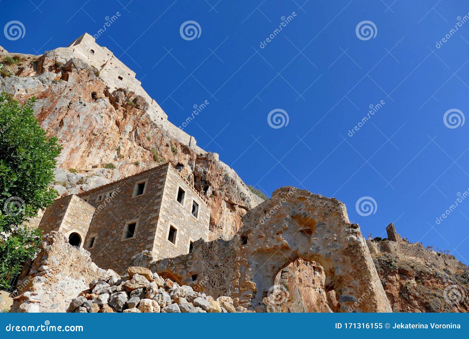 Detail of the Mythical Castle of Monemvasia Stock Image - Image of ...