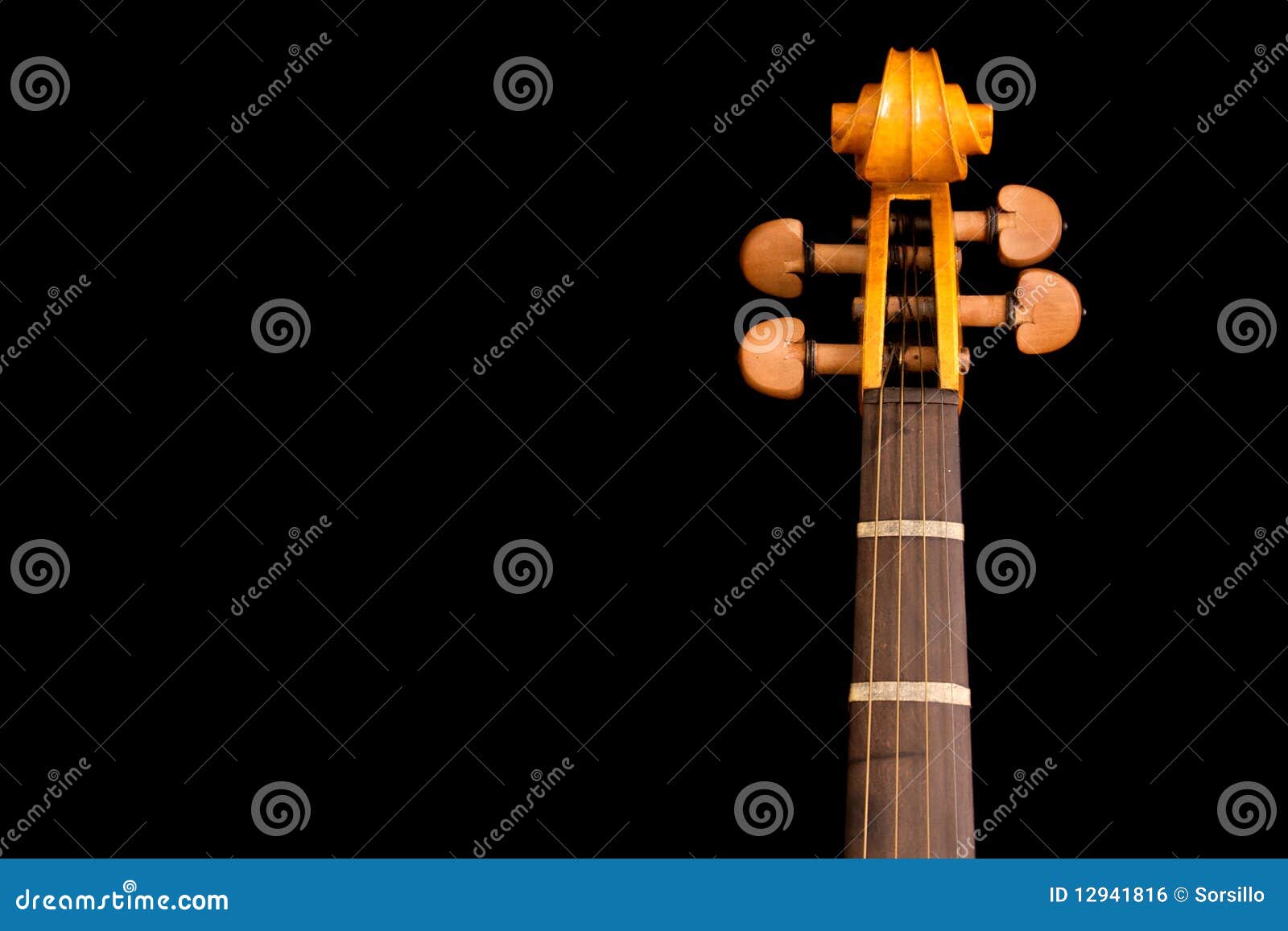 Detail of Neck and Scroll of Violin Stock Photo - Image of musical ...