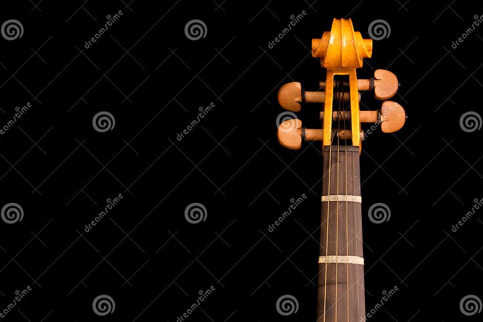 Detail of Neck and Scroll of Violin Stock Photo - Image of musical ...