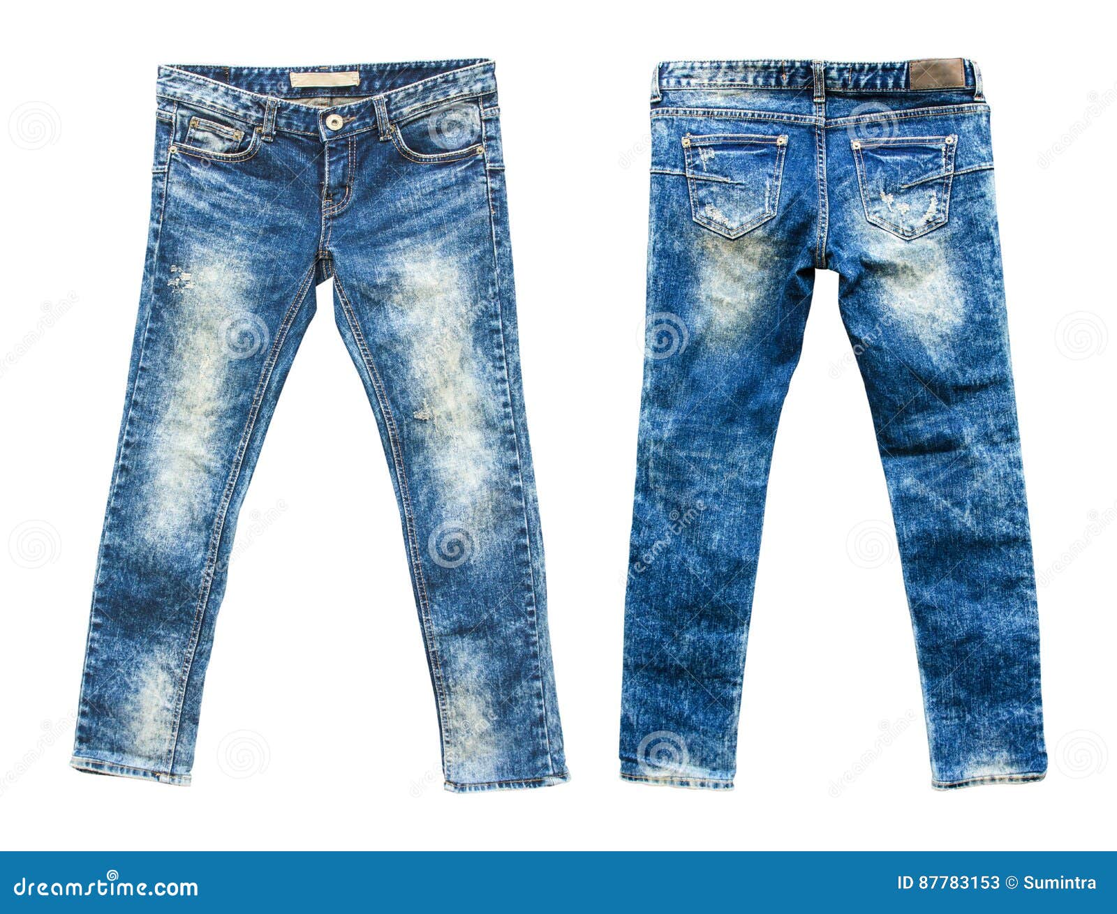 Detail of Nice Blue Jeans on White Background Stock Image - Image of ...