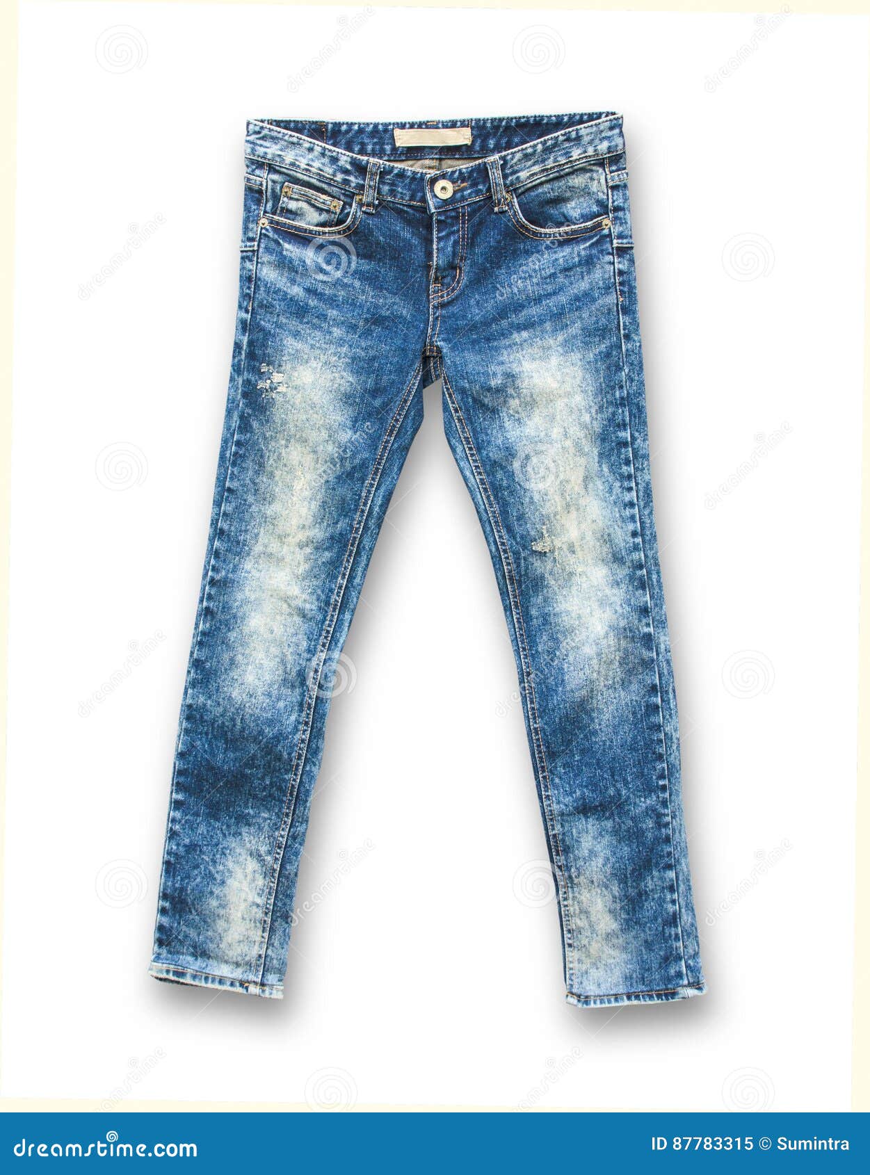 Detail of Nice Blue Jeans on White Background Stock Image - Image of ...