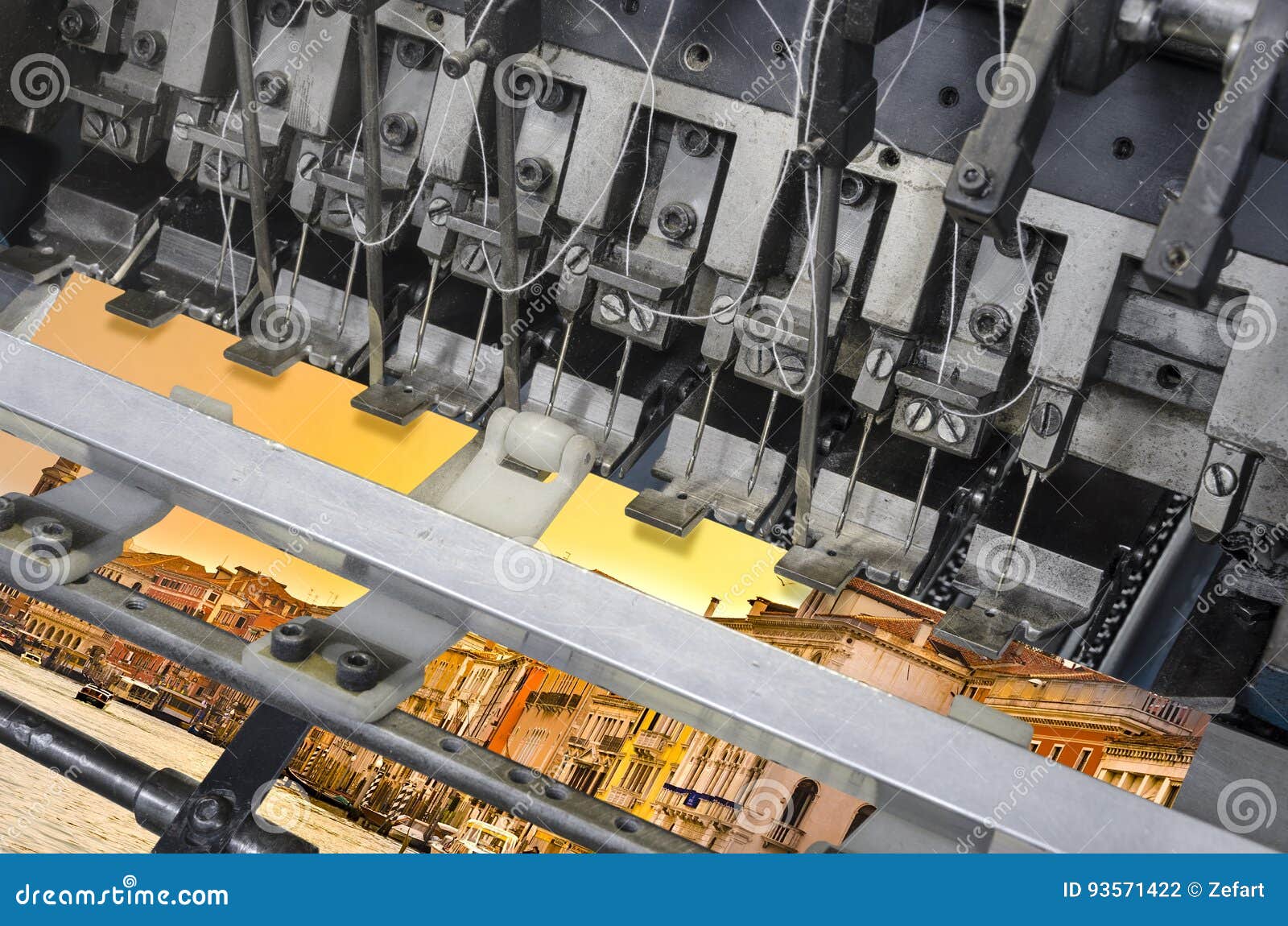 Detail of Offset Print Book Stitching Machine Stock Photo - Image of ...