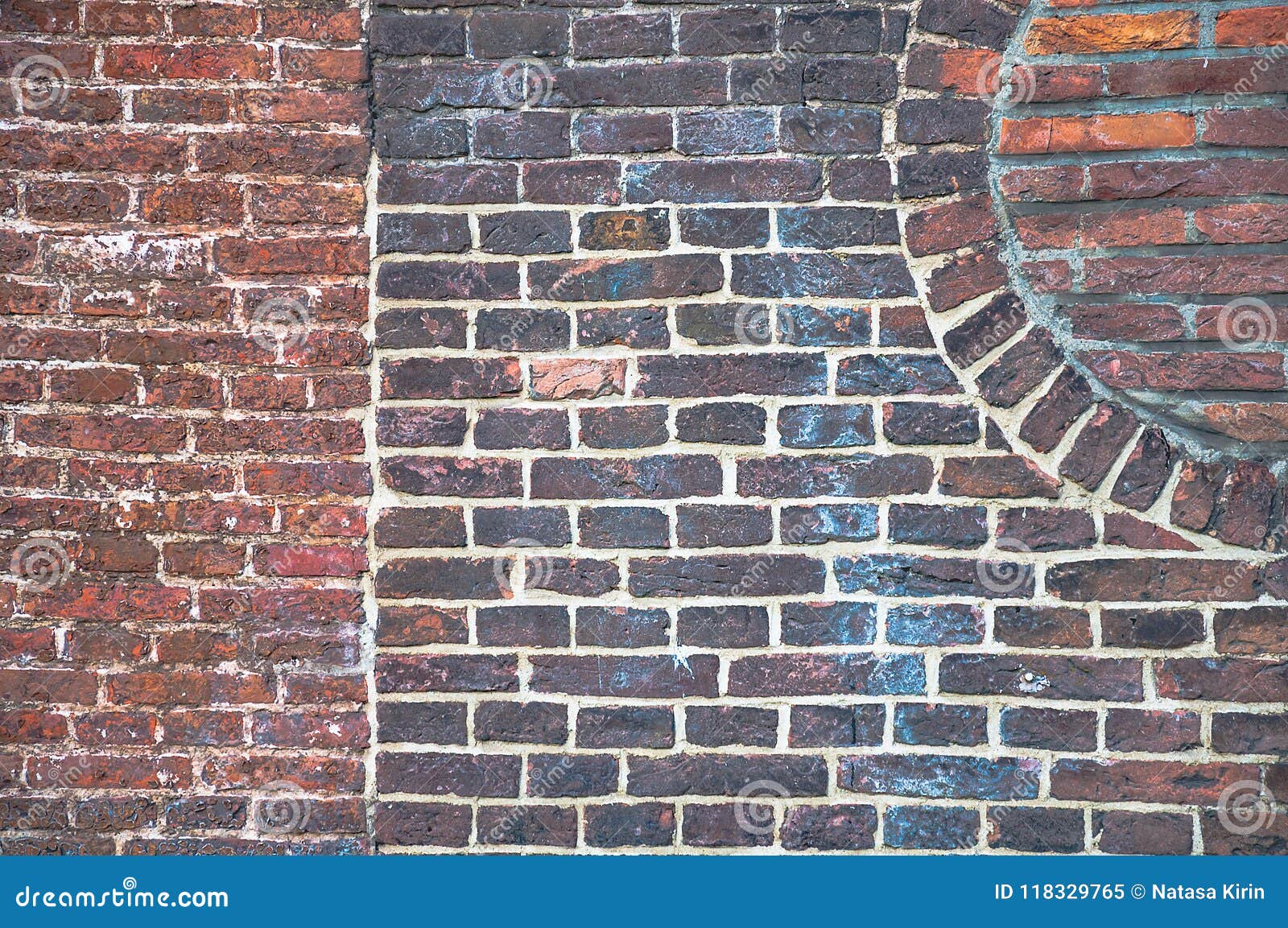 Detail from an Old Brick Wall with Different Patterns Visible Stock ...