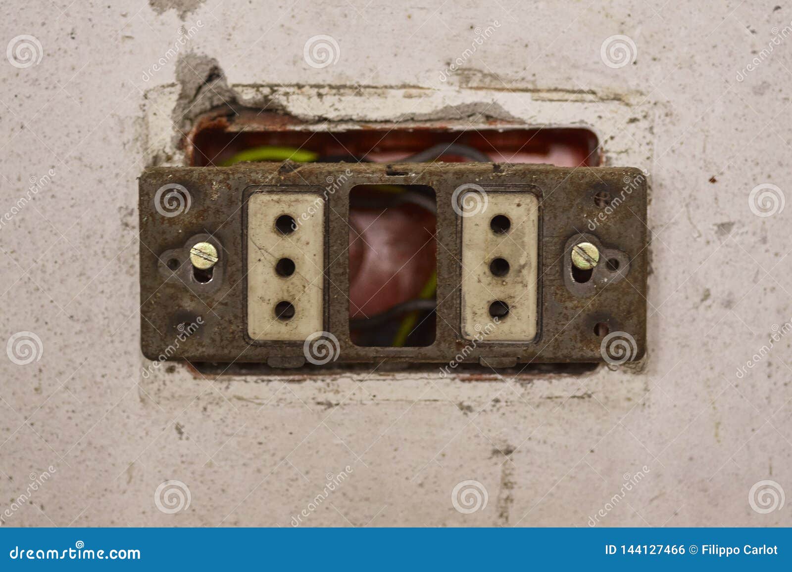 Absolutely Unsafe Electrical Socket Stock Photo - Image of uncovered ...