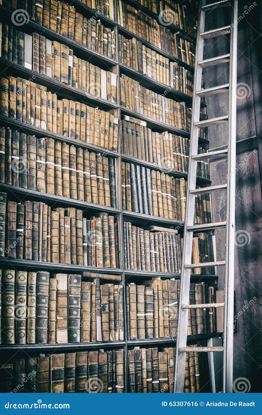 Detail of Old Classic Library Stock Photo - Image of classic, bookshelf ...