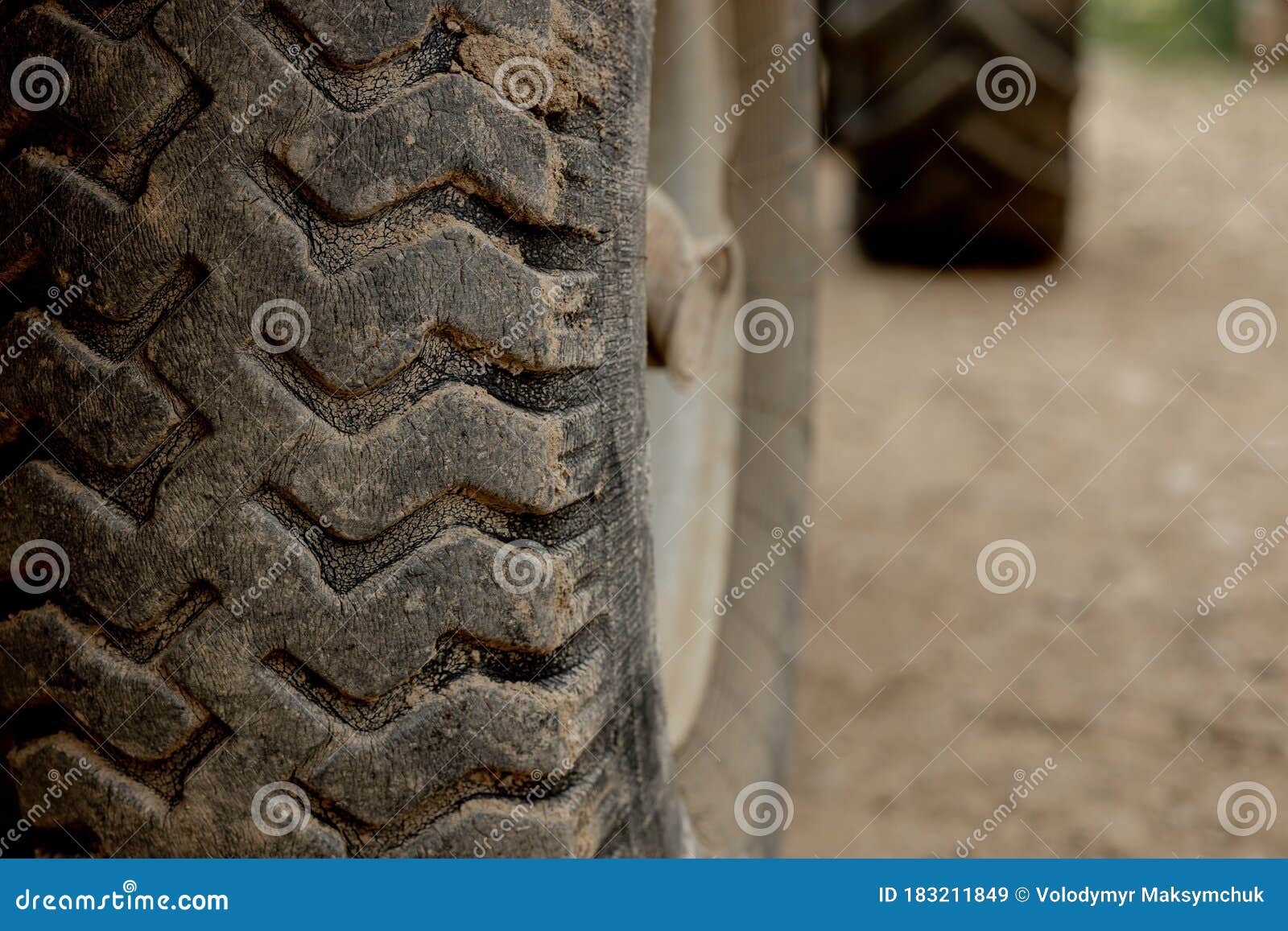 Detail of an Old, Cracked Tractor Tire Stock Image - Image of road ...