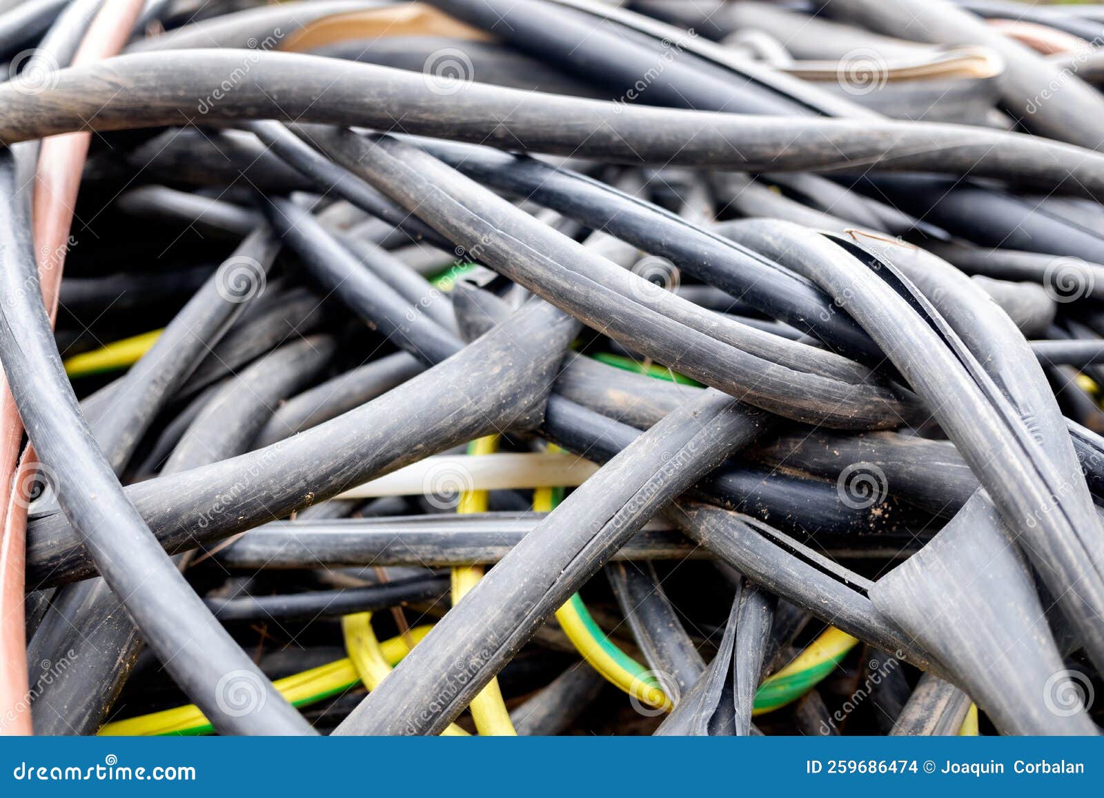 Detail of Old Damaged and Old Plastic Electrical Cables Stock Photo ...