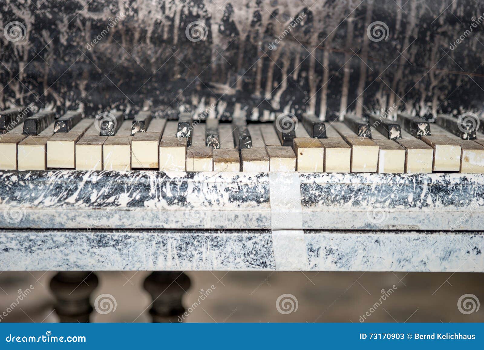 Detail of Old Dirty Piano Keyboard Stock Image - Image of detail ...