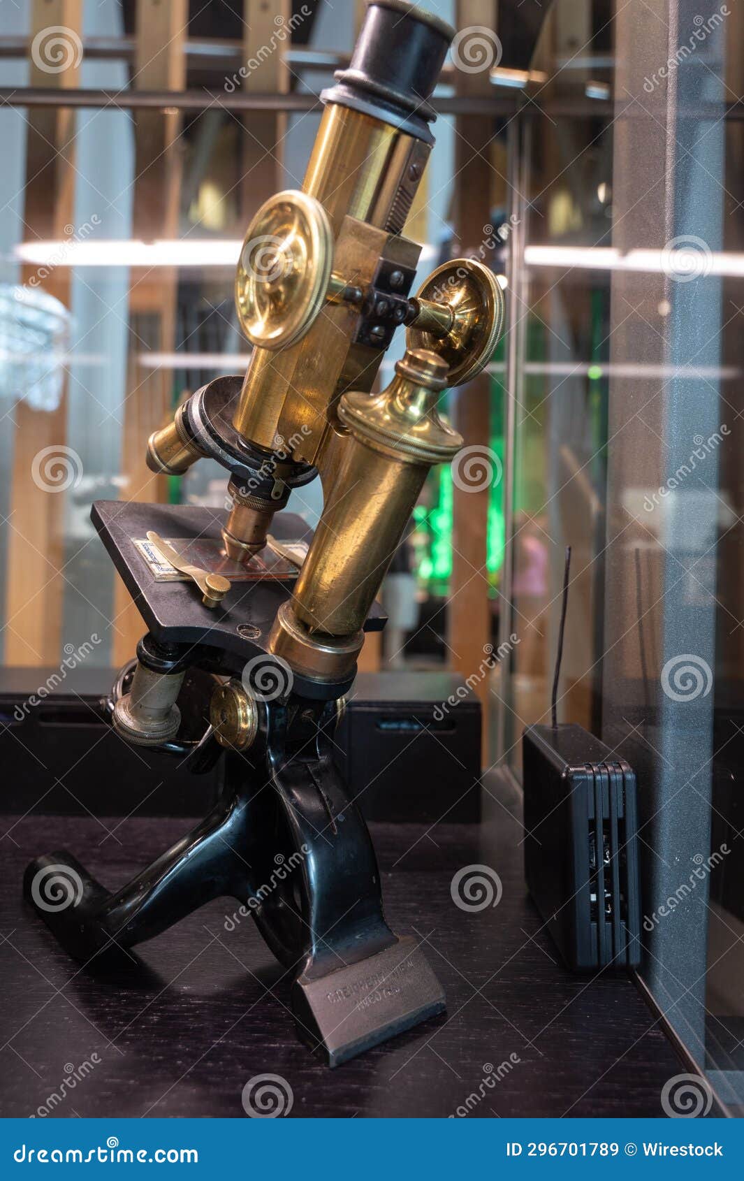 Old Laboratory Microscope in a Museum Editorial Stock Image - Image of ...
