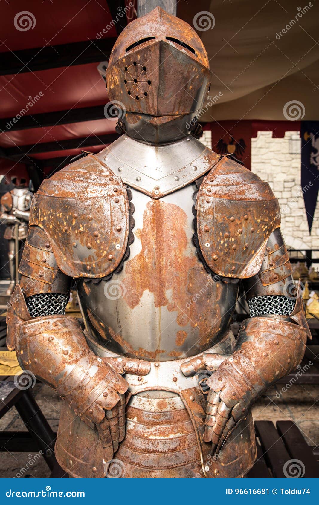 Detail of an Old Medieval Armor. Stock Image - Image of armor, metallic ...