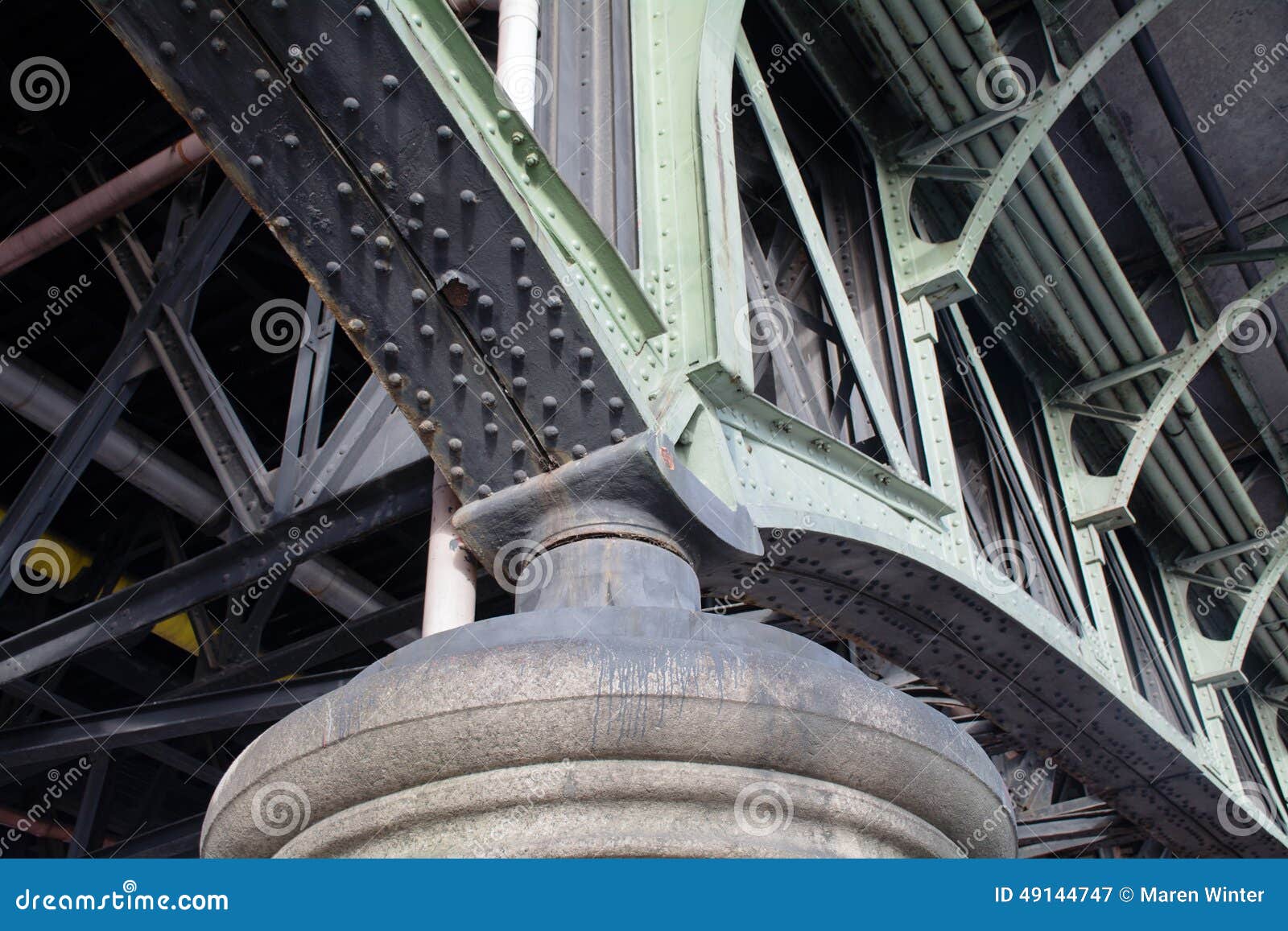 Detail of an Old Steel Bridge Construction Stock Image - Image of ...