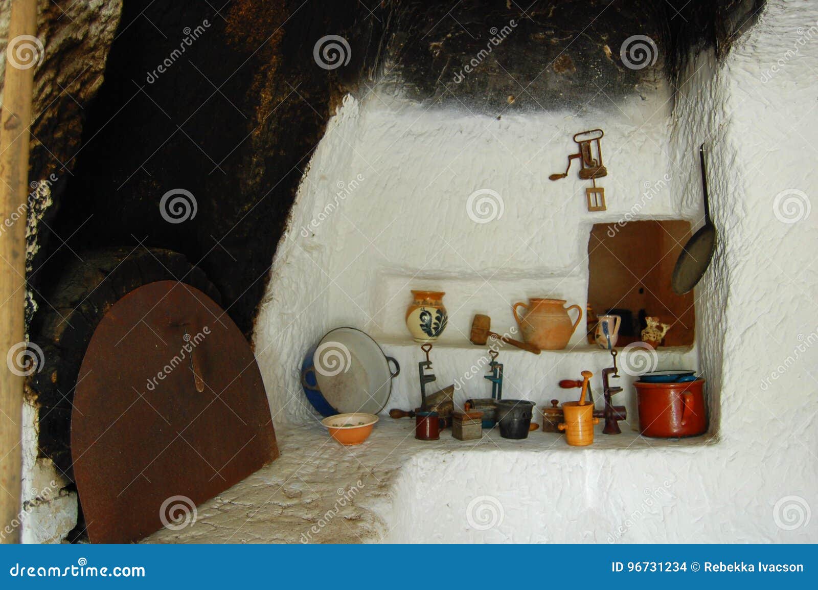 Old Traditional Kitchen with Utensils Stock Photo - Image of europe ...
