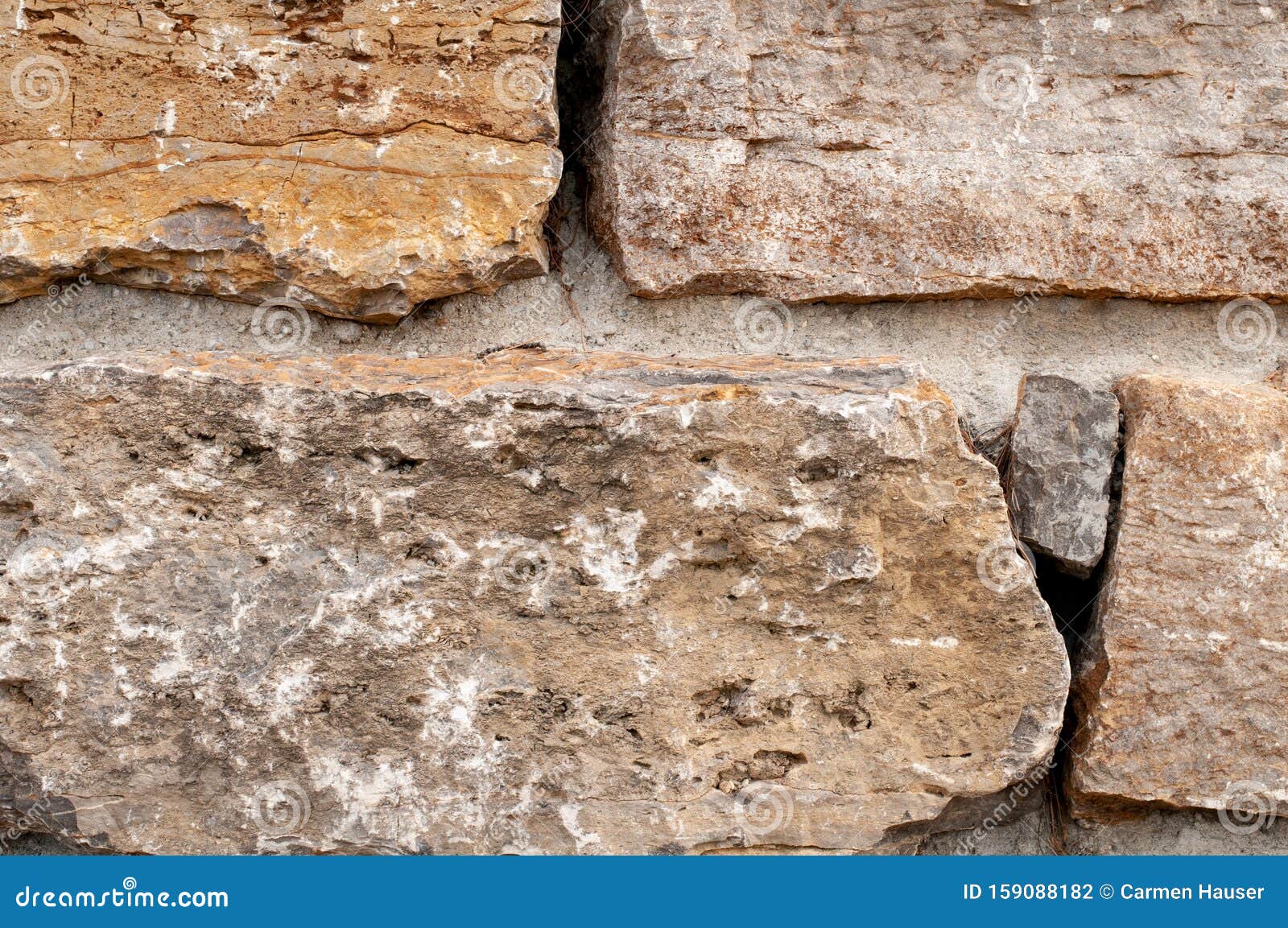 Detail of an Old Wall of Limestone Blocks Stock Photo - Image of ...