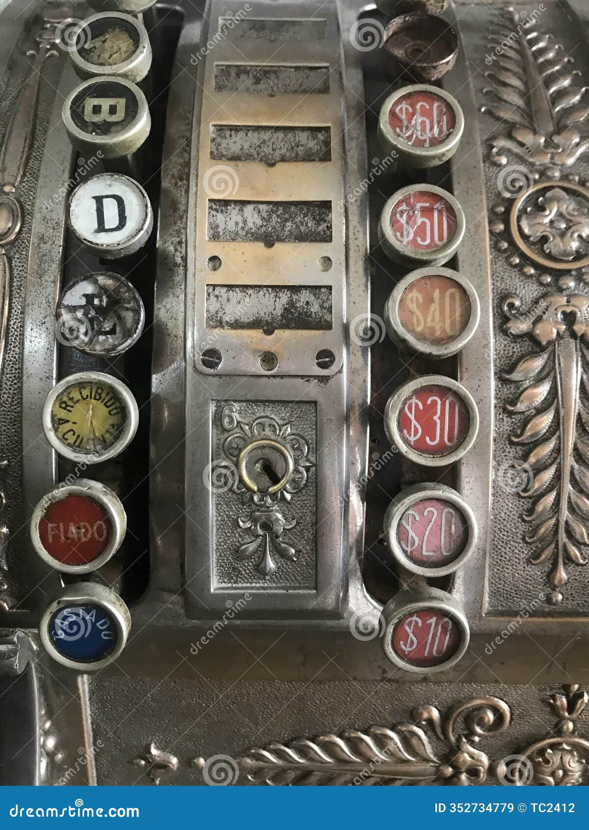 Detail of an Old Warehouse Cash Register Machine Stock Image - Image of ...