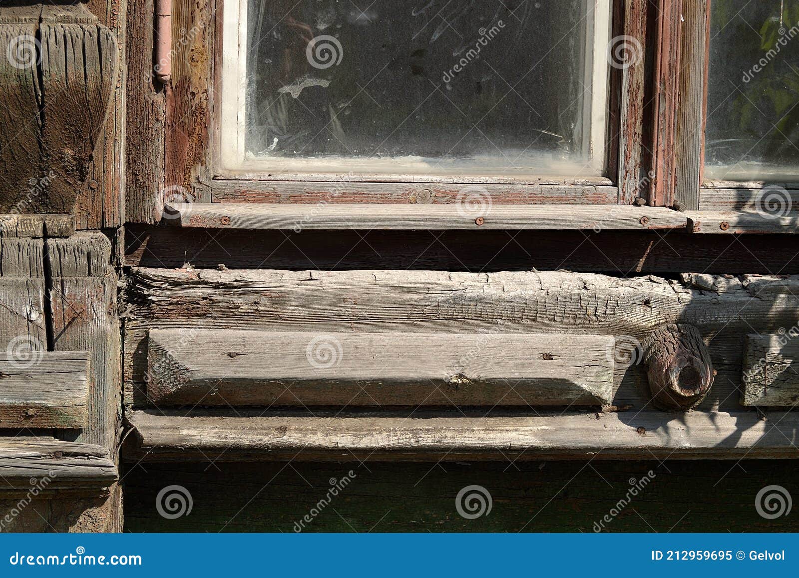Detail of Old Wood Window Frame, Rough Shabby Painted Wood Texture ...