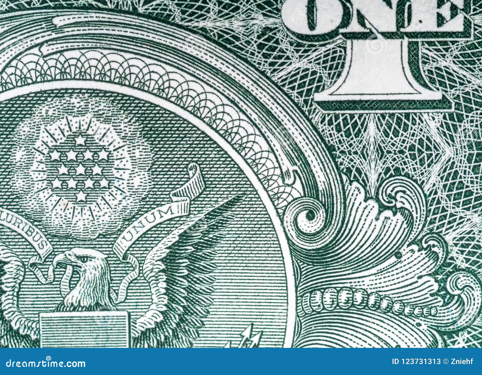 Detail of a One-dollar Note, Close-up Stock Image - Image of dollar ...