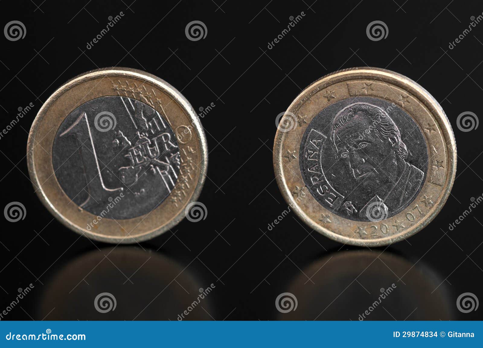 One euro coin stock photo. Image of finance, euro, european - 29874834