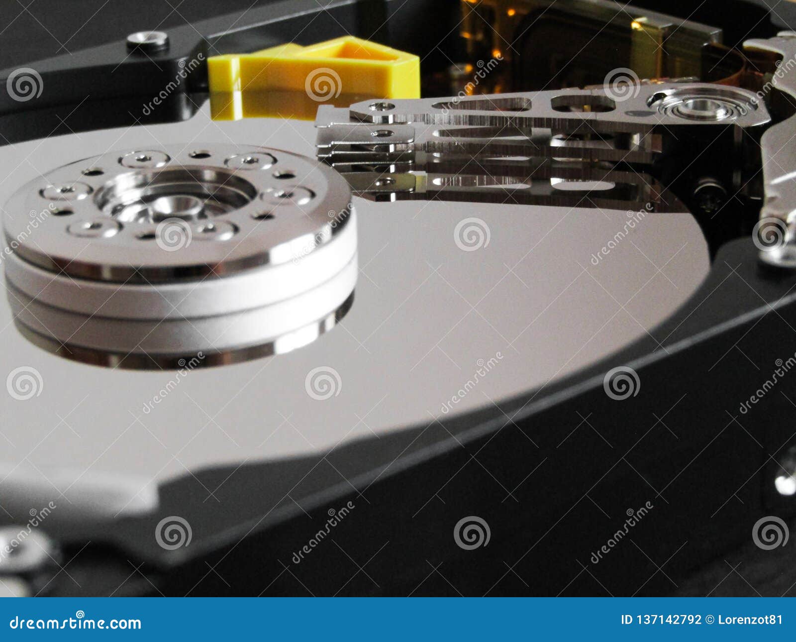 Detail from an Opened Hard Disk Stock Photo - Image of software, binary ...