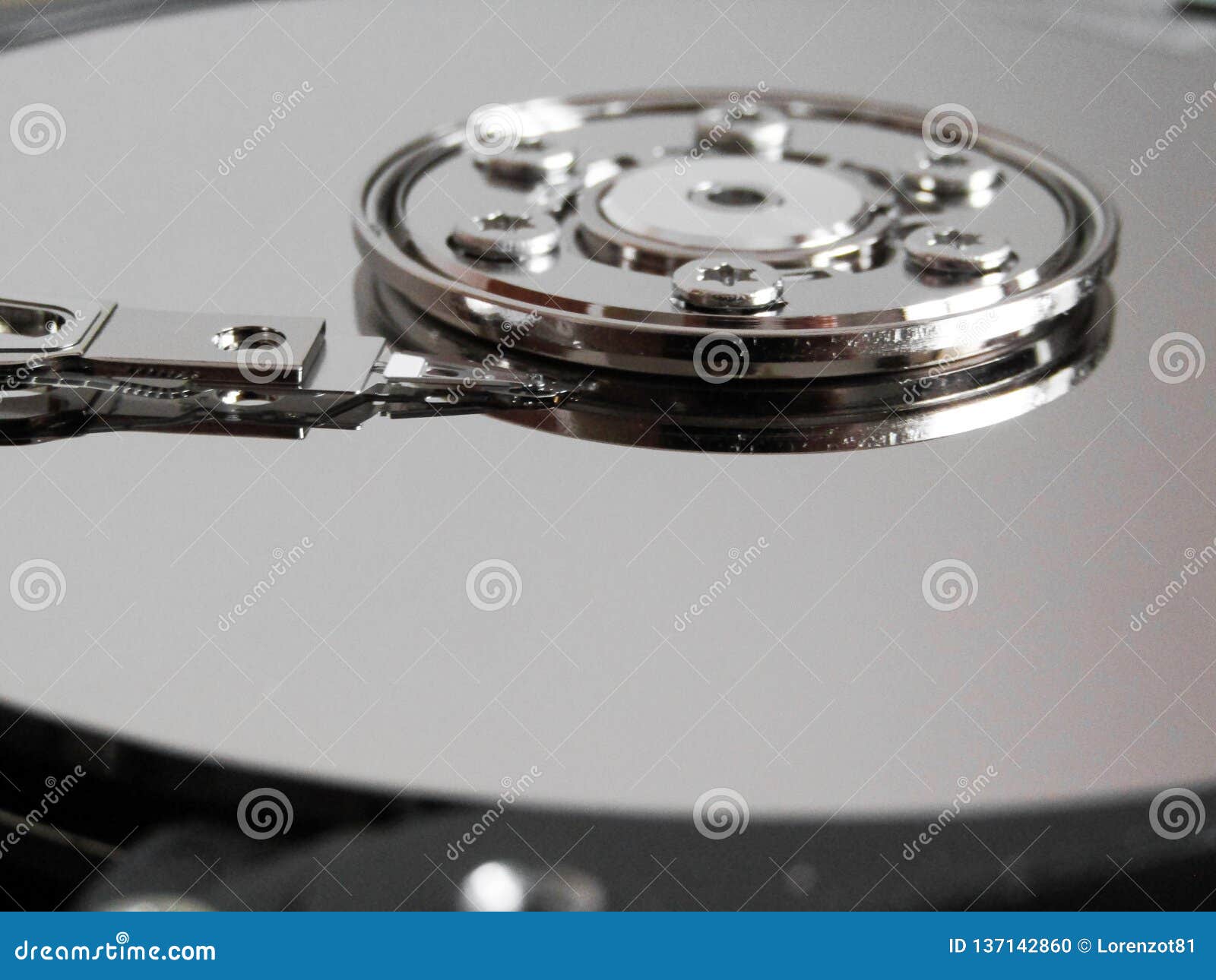 Detail from an Opened Hard Disk Stock Photo - Image of hard, industry ...
