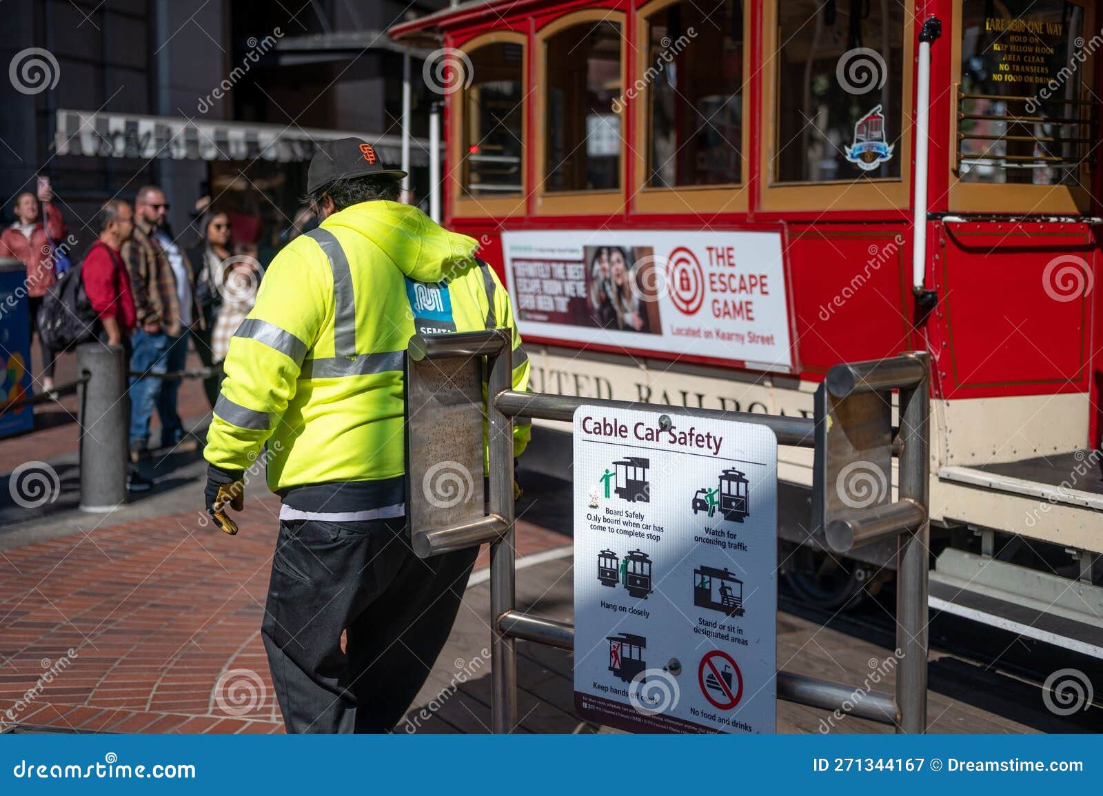 Operator Turning the Tram Manually by Pushing on the Platform Editorial ...