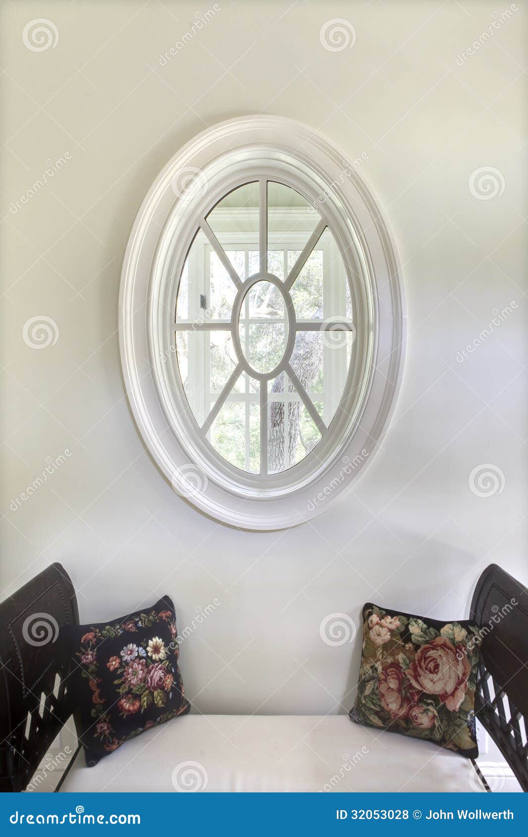 Detail of Oval Window in Home Stock Photo - Image of copy, white: 32053028