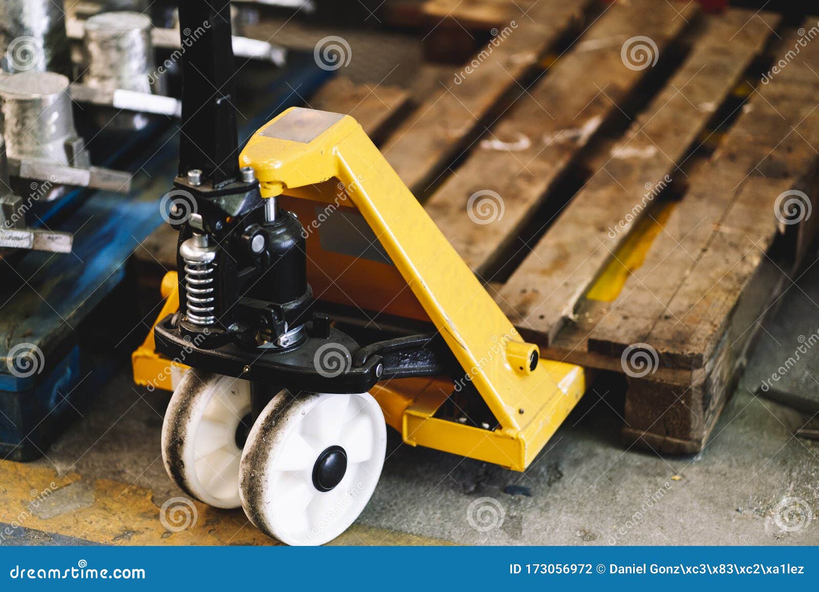 Pallet Lifting Machine in an Industrial Workshop Stock Photo - Image of ...