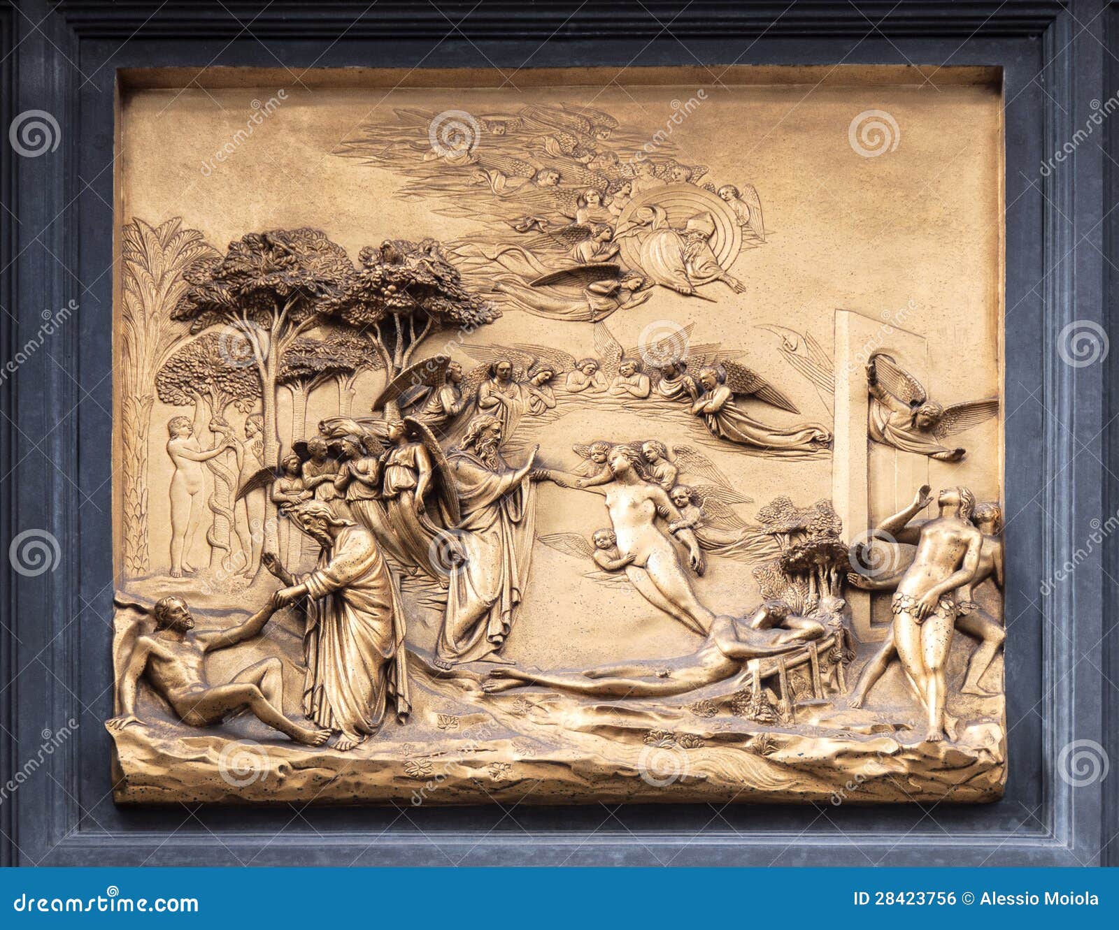 Detail of the Paradise Gate in Florence Stock Photo - Image of detail ...