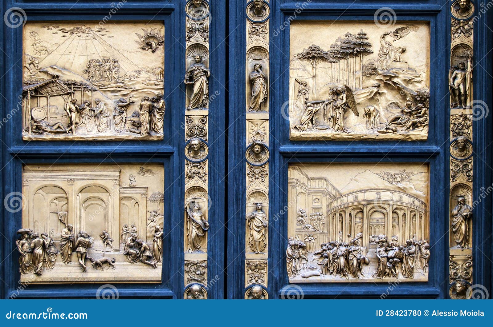 Detail of the Paradise Gate in Florence Stock Photo - Image of italian ...