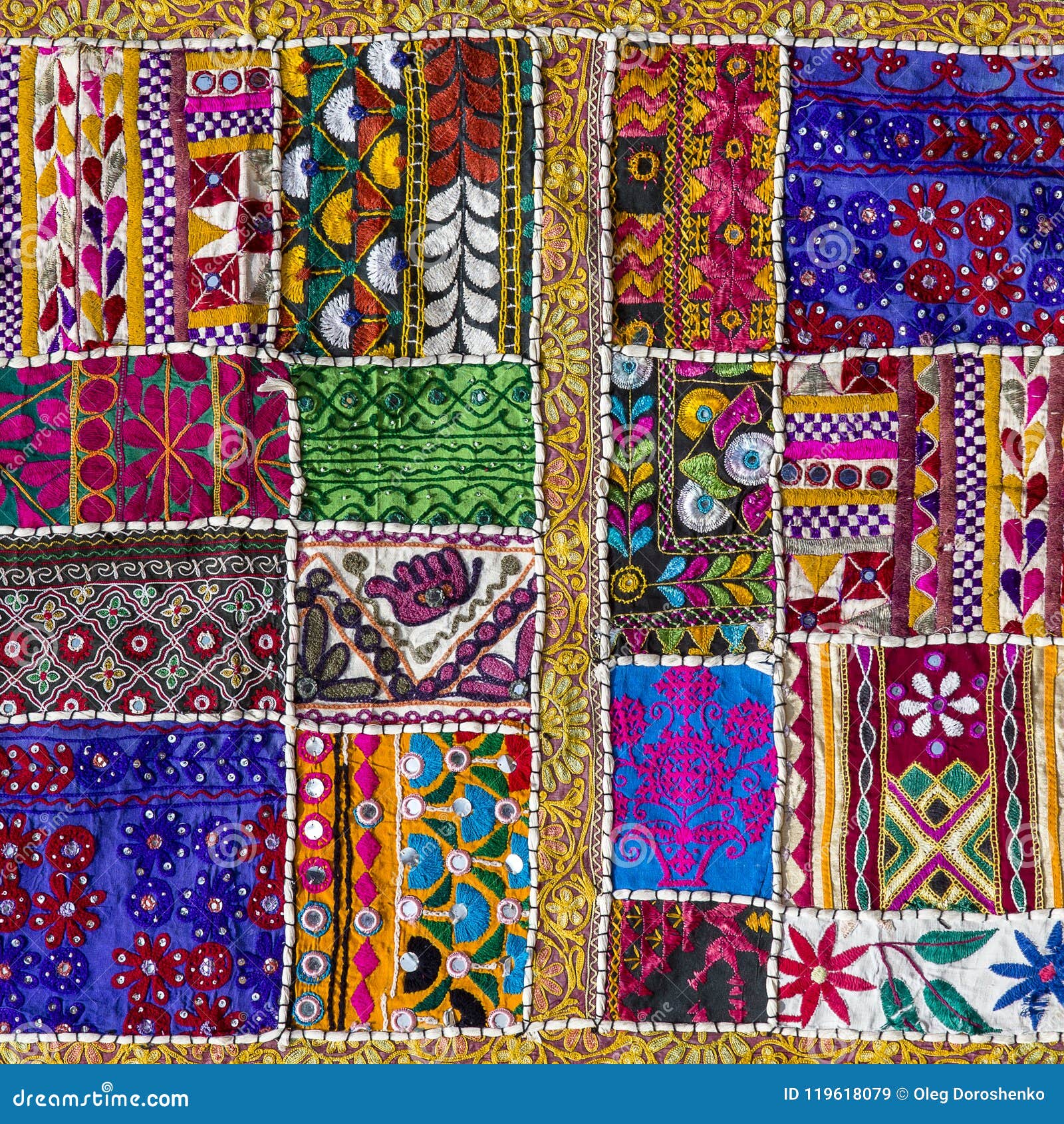 Detail Patchwork Carpet. Close Up Stock Image - Image of handwork ...