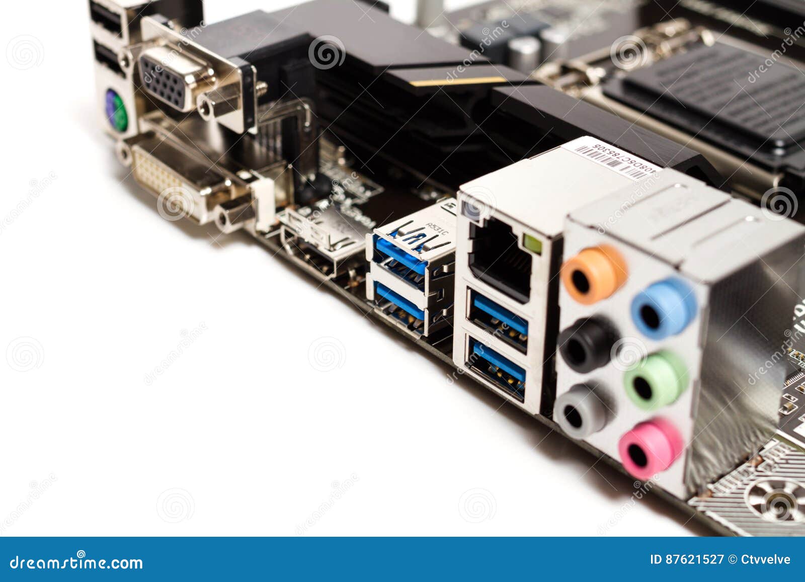 Detail of a PC Computer Motherboard Stock Image - Image of contact ...