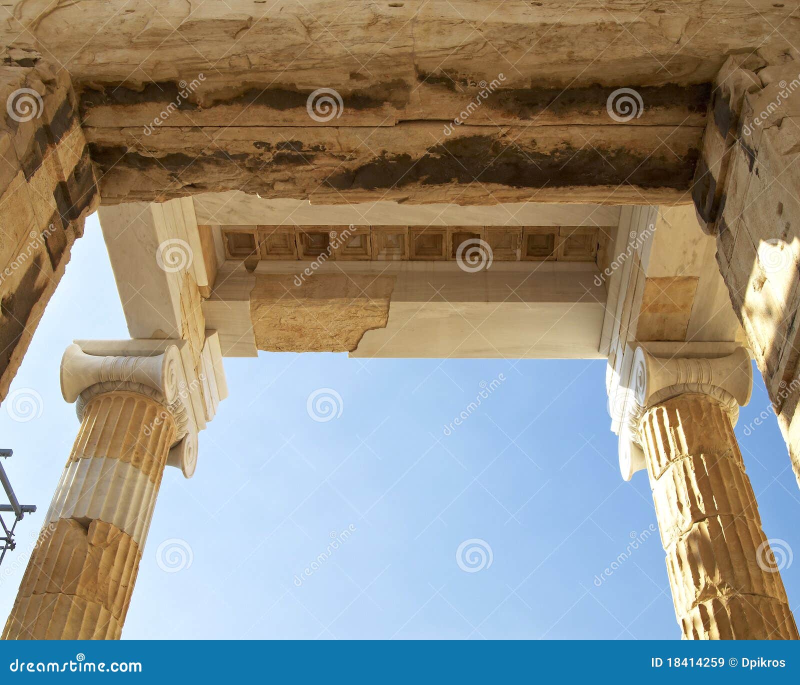 Detail of the Propylaea, Acropolis, Athens Greece Stock Image - Image ...