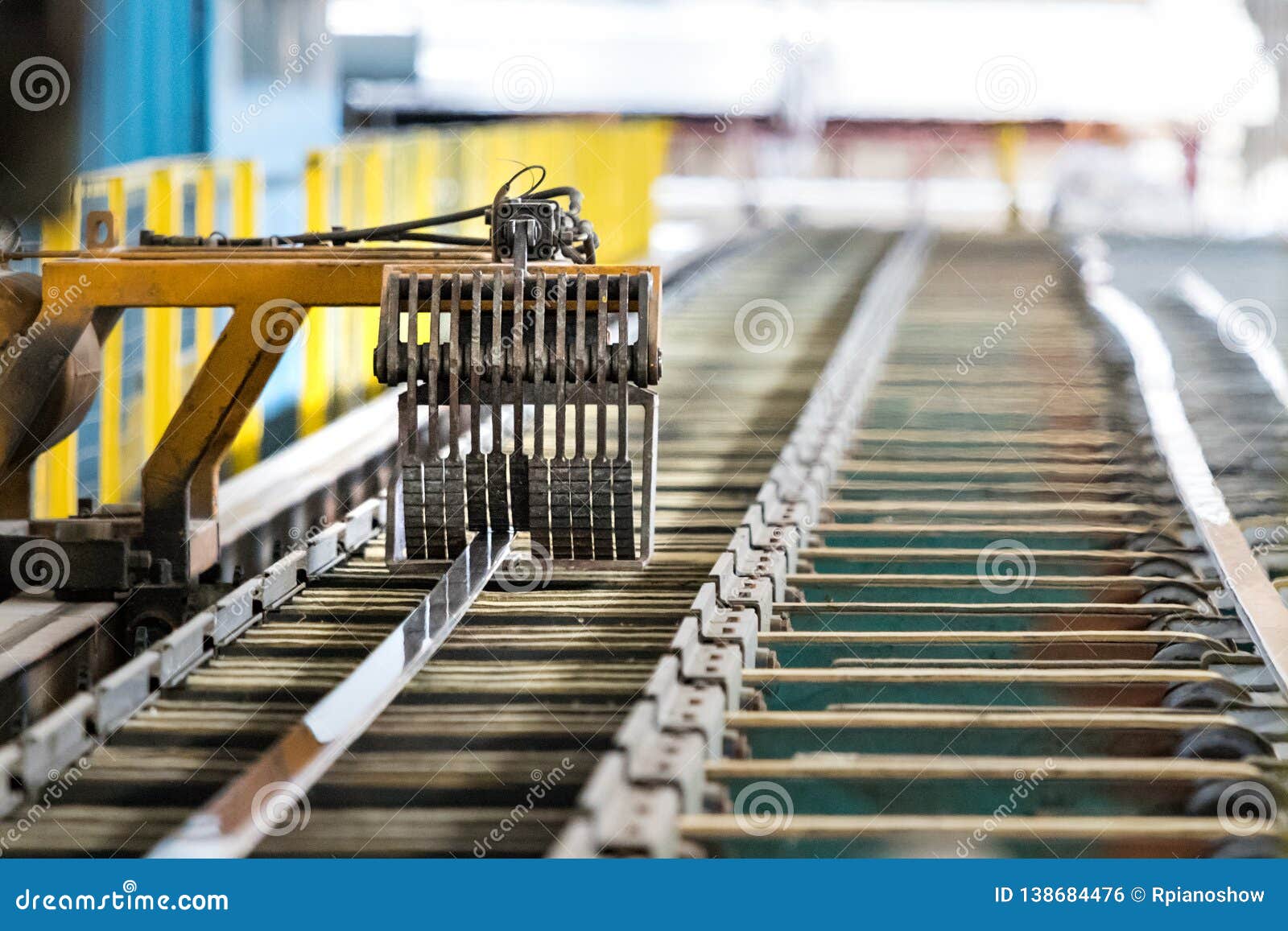 A Puller Pulling an Aluminium Profile on an Extrusion Profile Roller ...