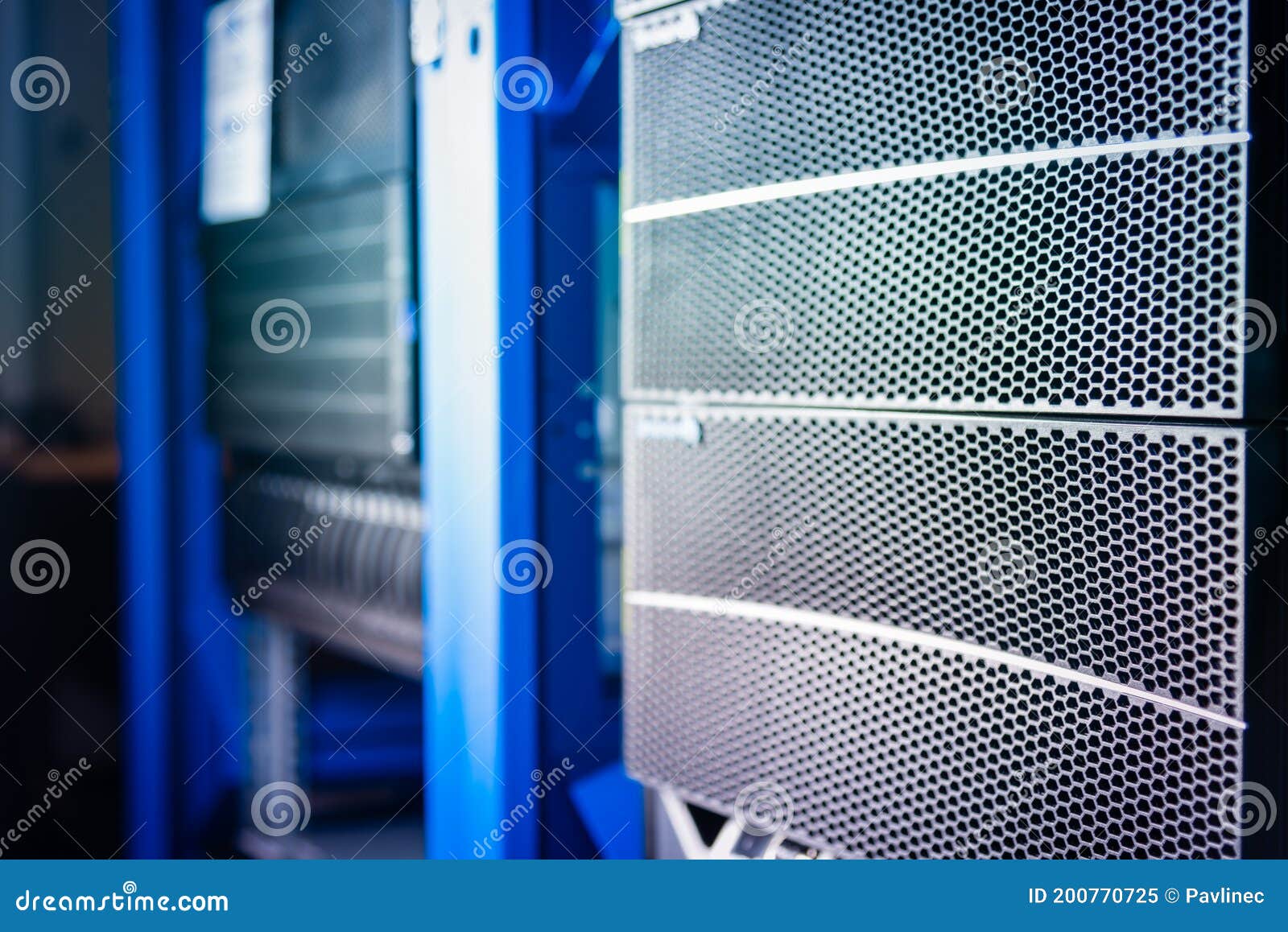 Detail of Rack with Data Backup Hard Drives Covered with Protect Stock ...