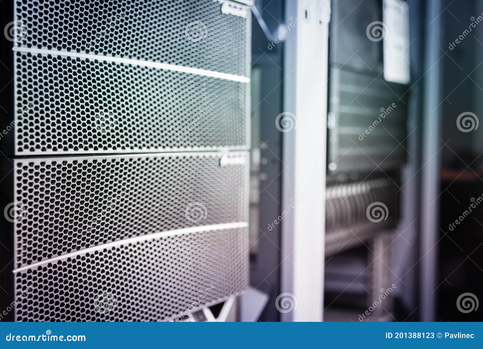 Detail of Rack with Data Backup Hard Drives Covered with Protect Stock ...