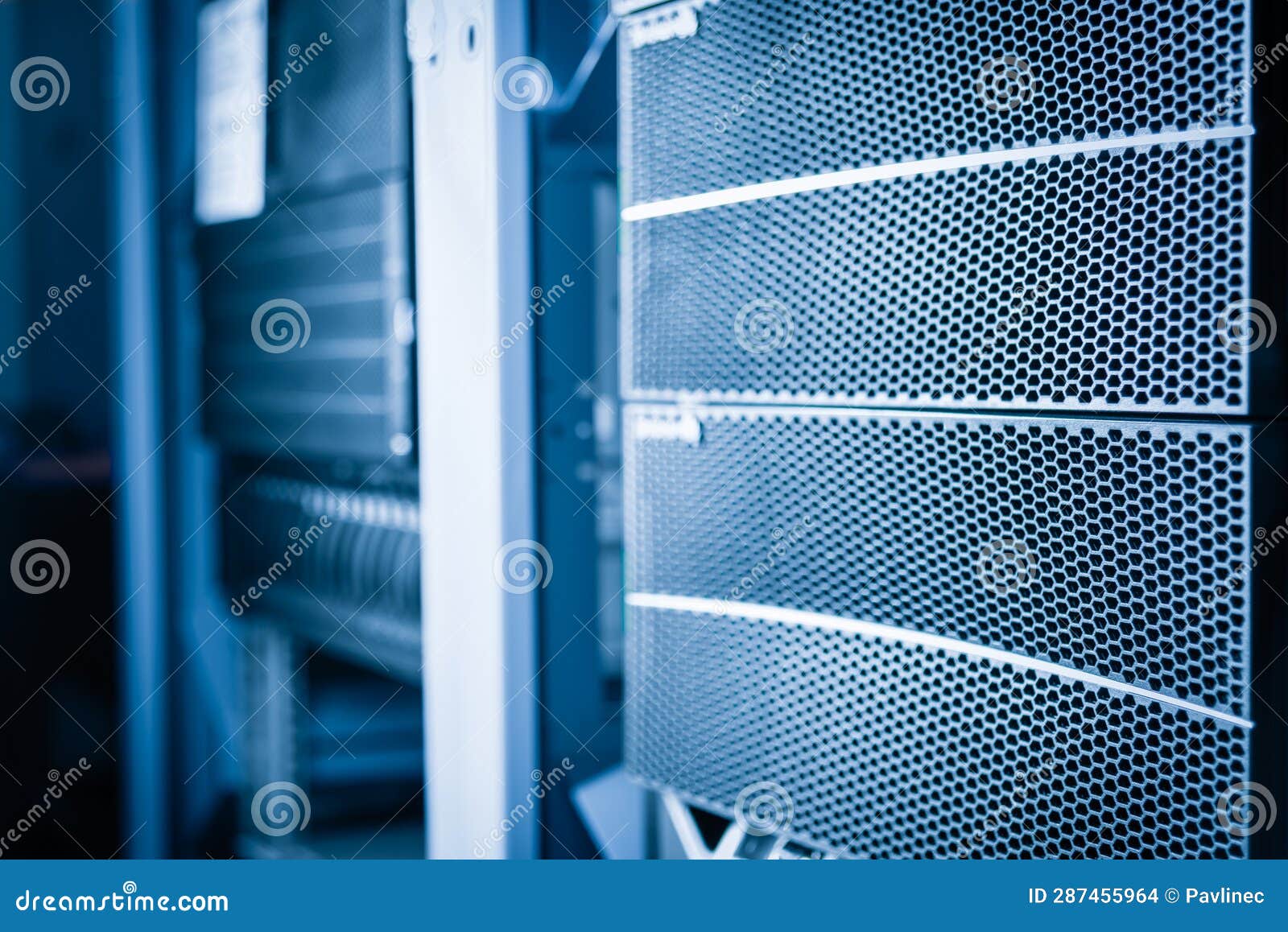 Detail of Rack with Data Backup Hard Drives Covered with Protect Stock ...