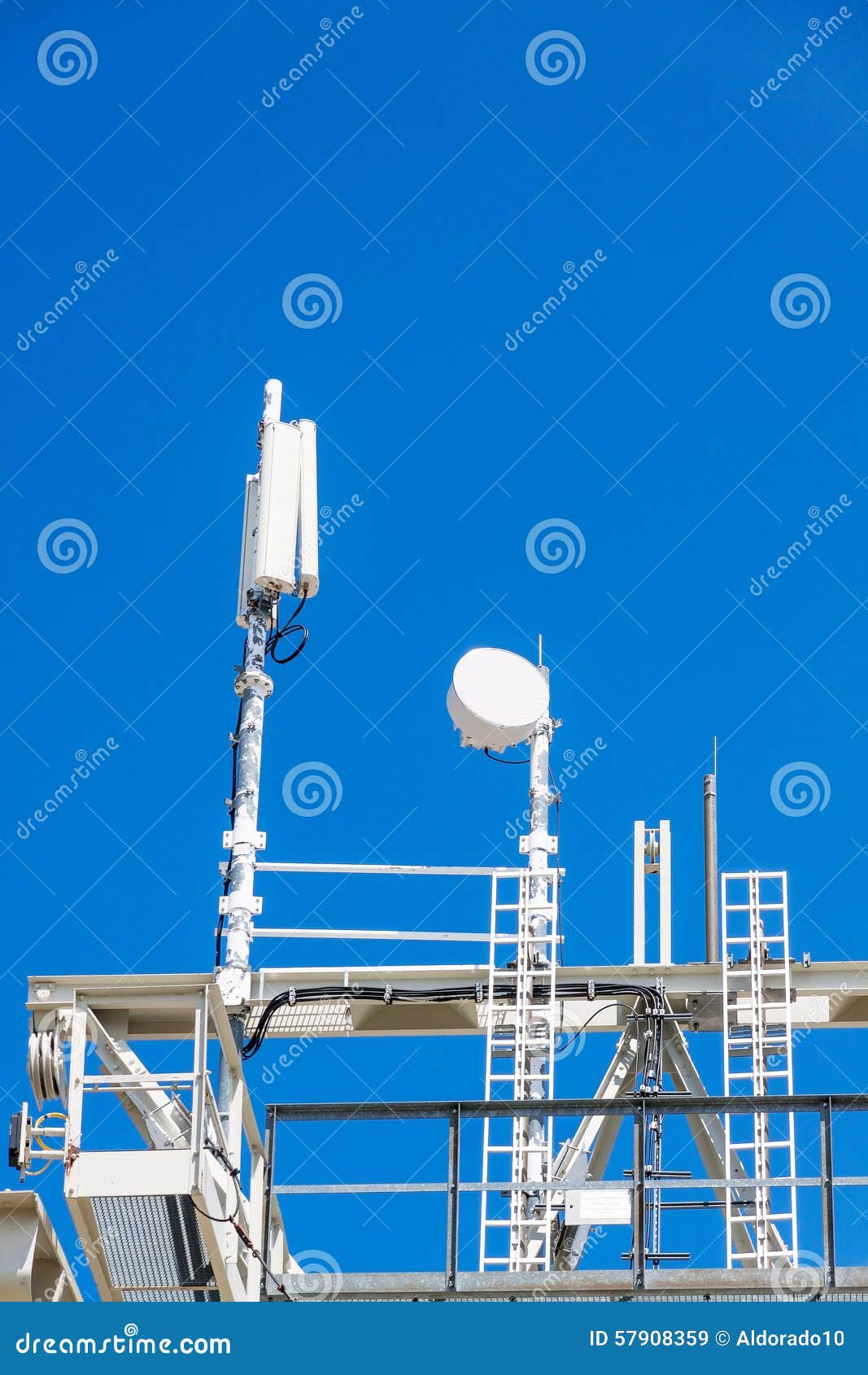 Detail of Radio and Cell Tower Stock Image - Image of industry ...