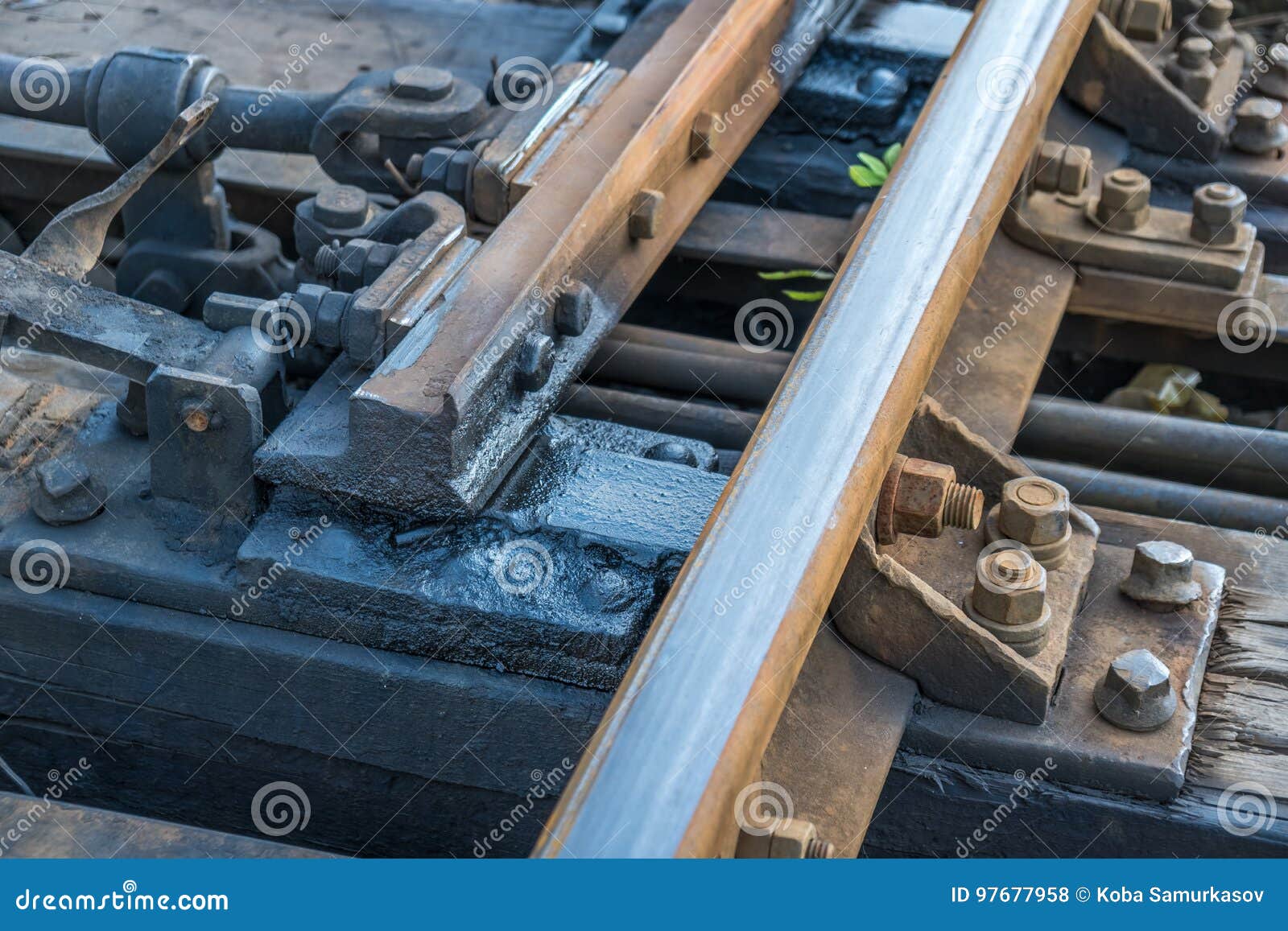 Detail of Railroad Tracks for Rail Transport Stock Photo - Image of ...