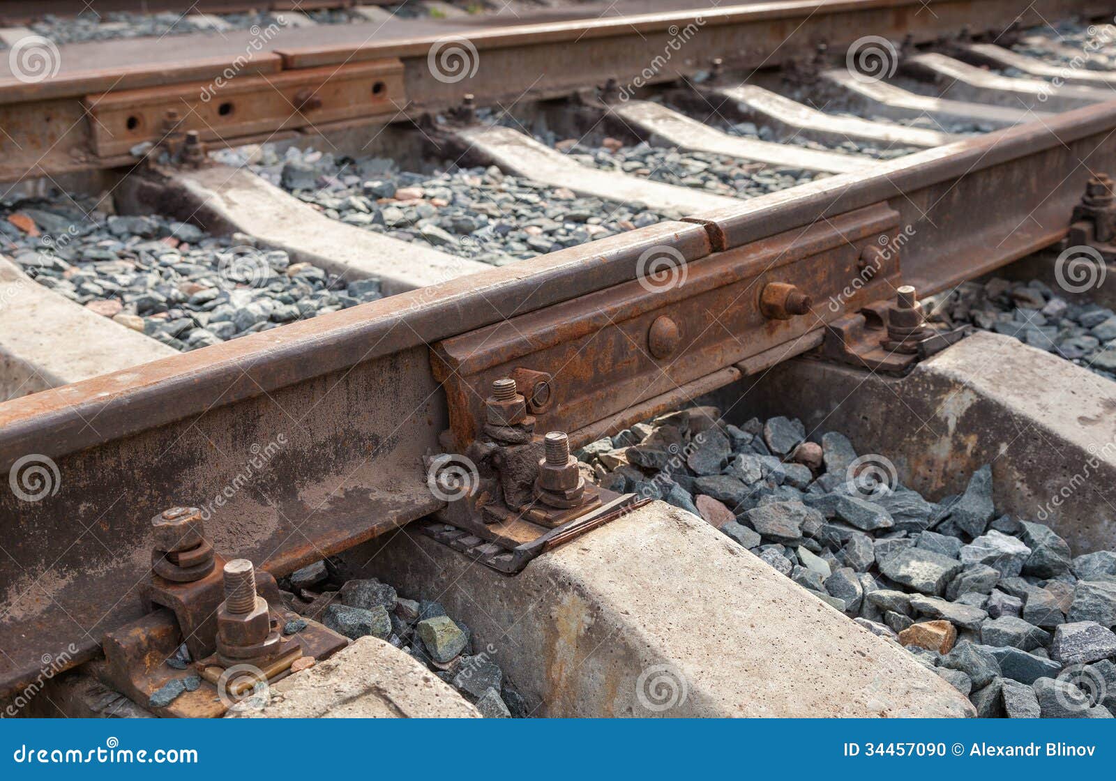 Detail of railway track stock photo. Image of iron, station - 34457090