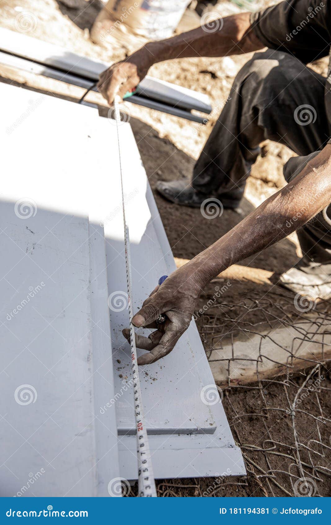 Detail of Men Working in Construction Stock Image - Image of concept ...