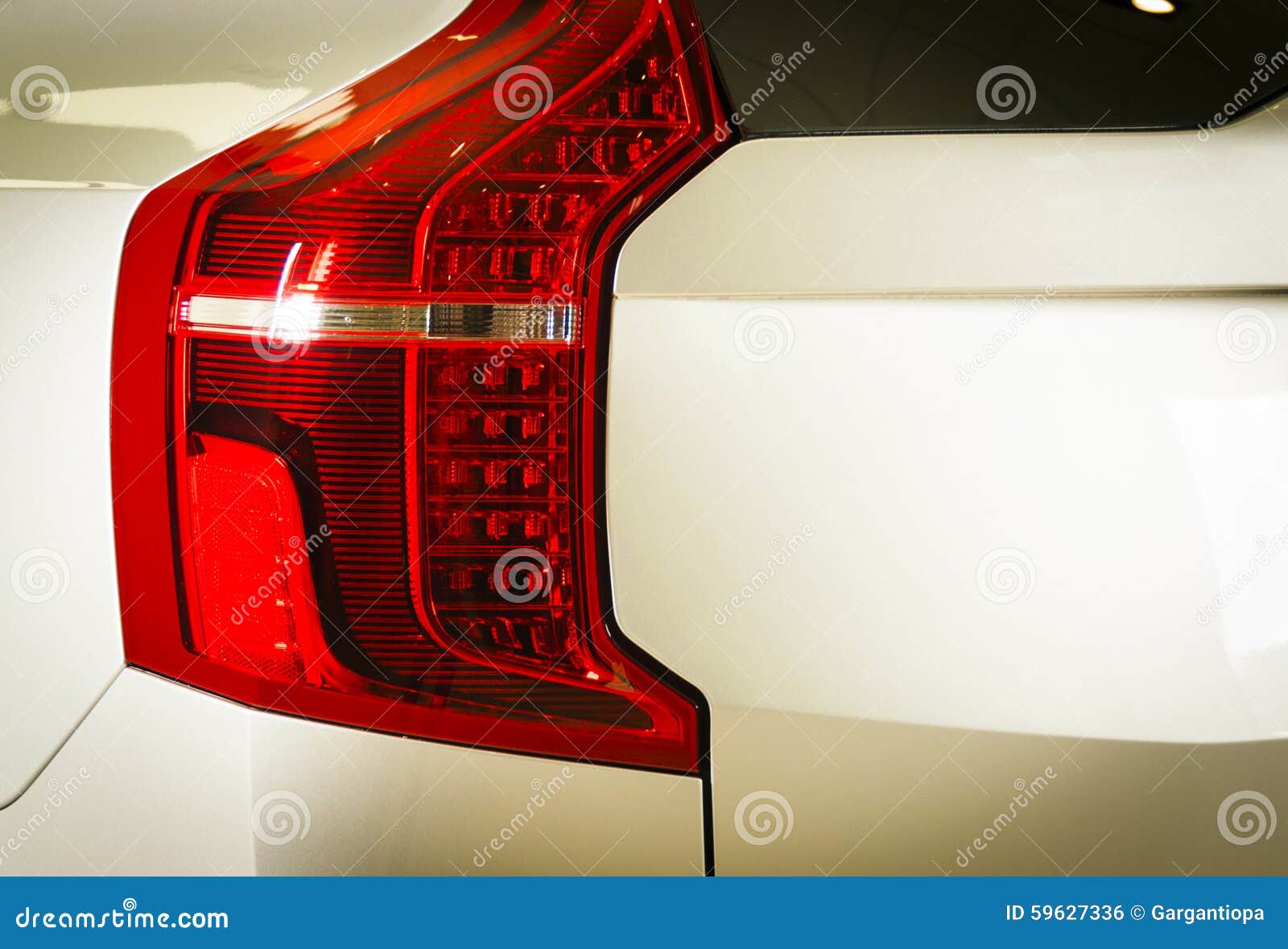 Detail of the Rear End of a Silver Car Stock Photo - Image of ...