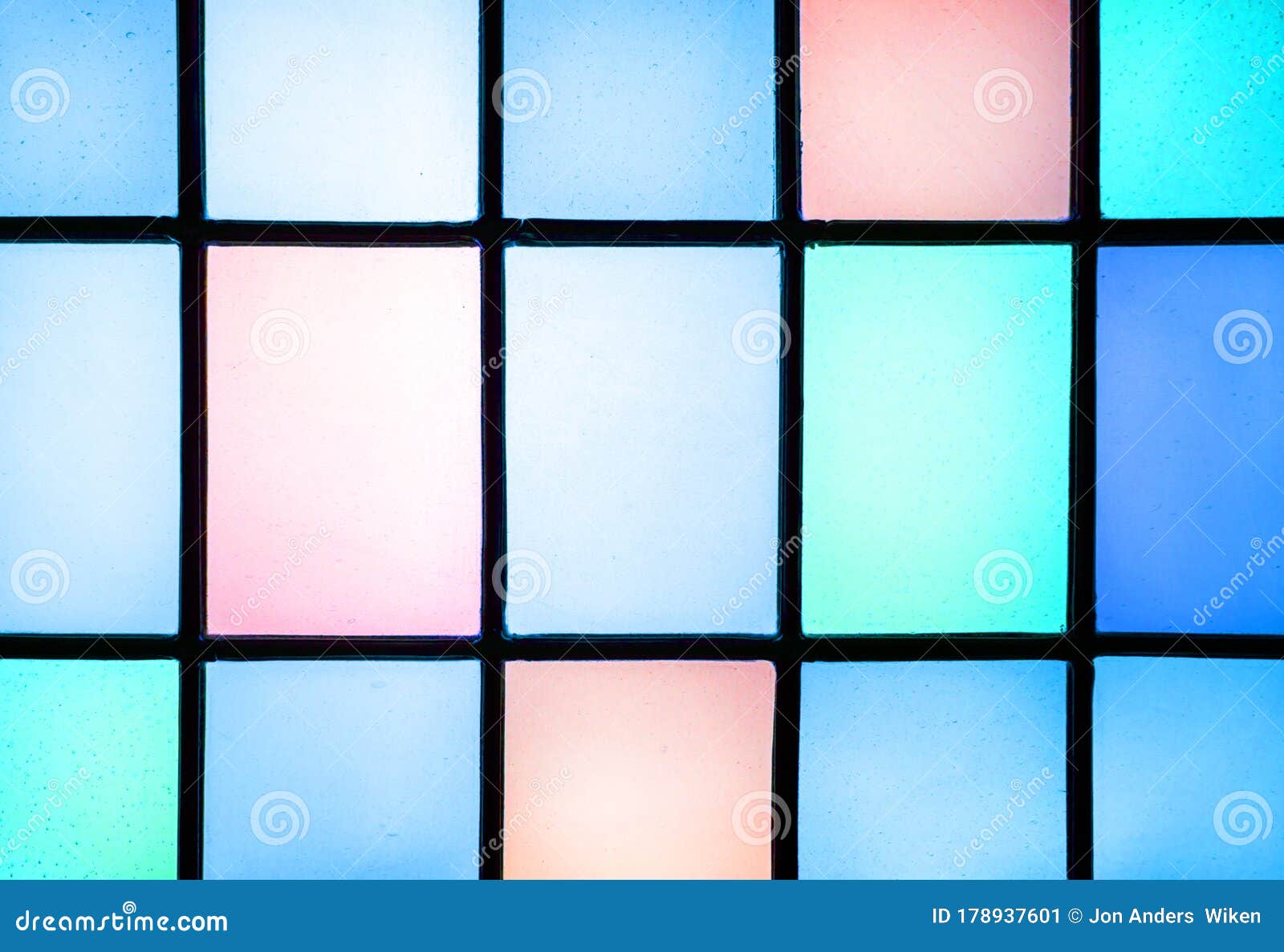 Detail of Rectangular Shaped Blue Colored Light Panes from Stained ...