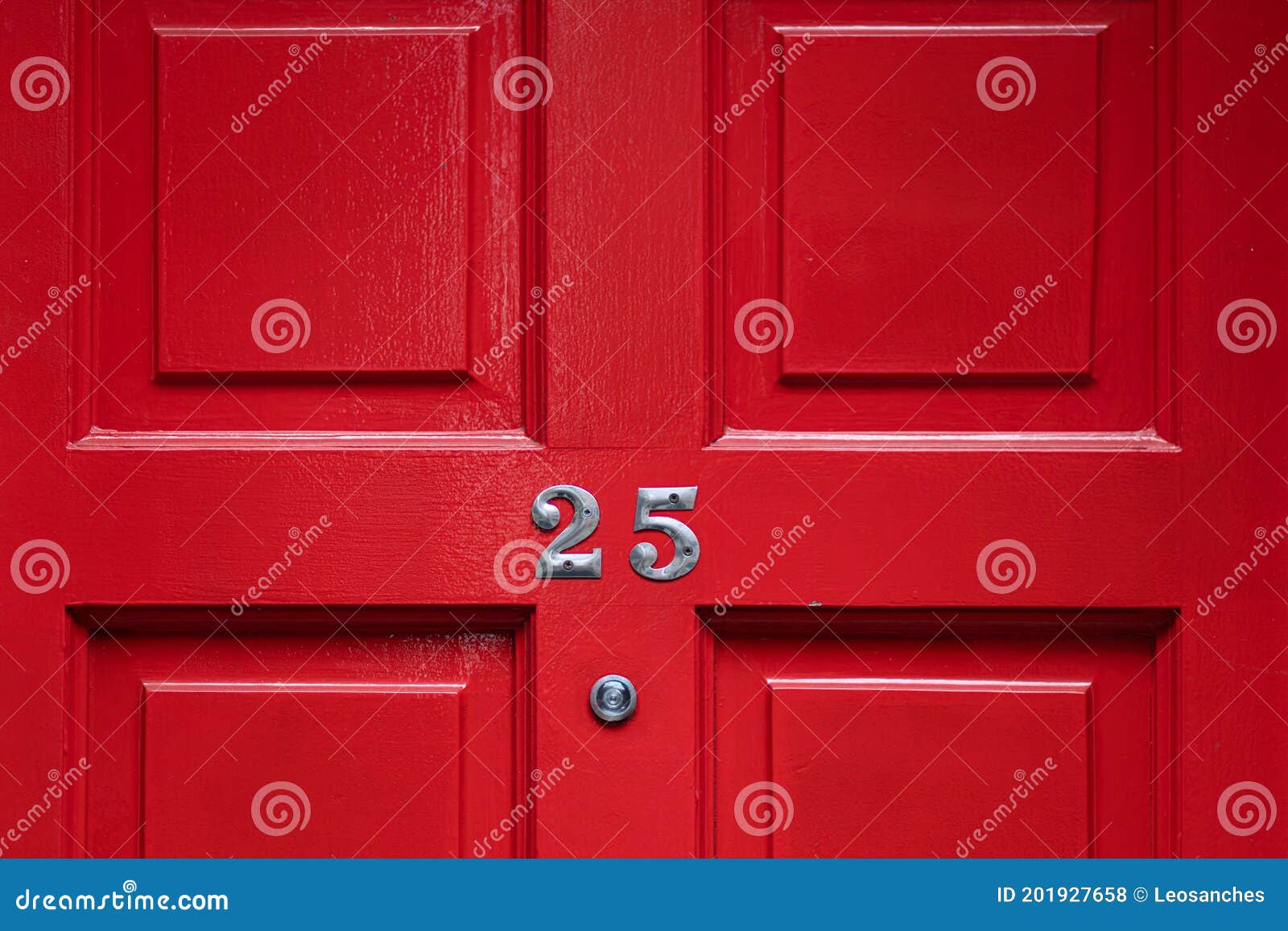 Detail of a Red Door with Number Stock Photo - Image of street, scene ...
