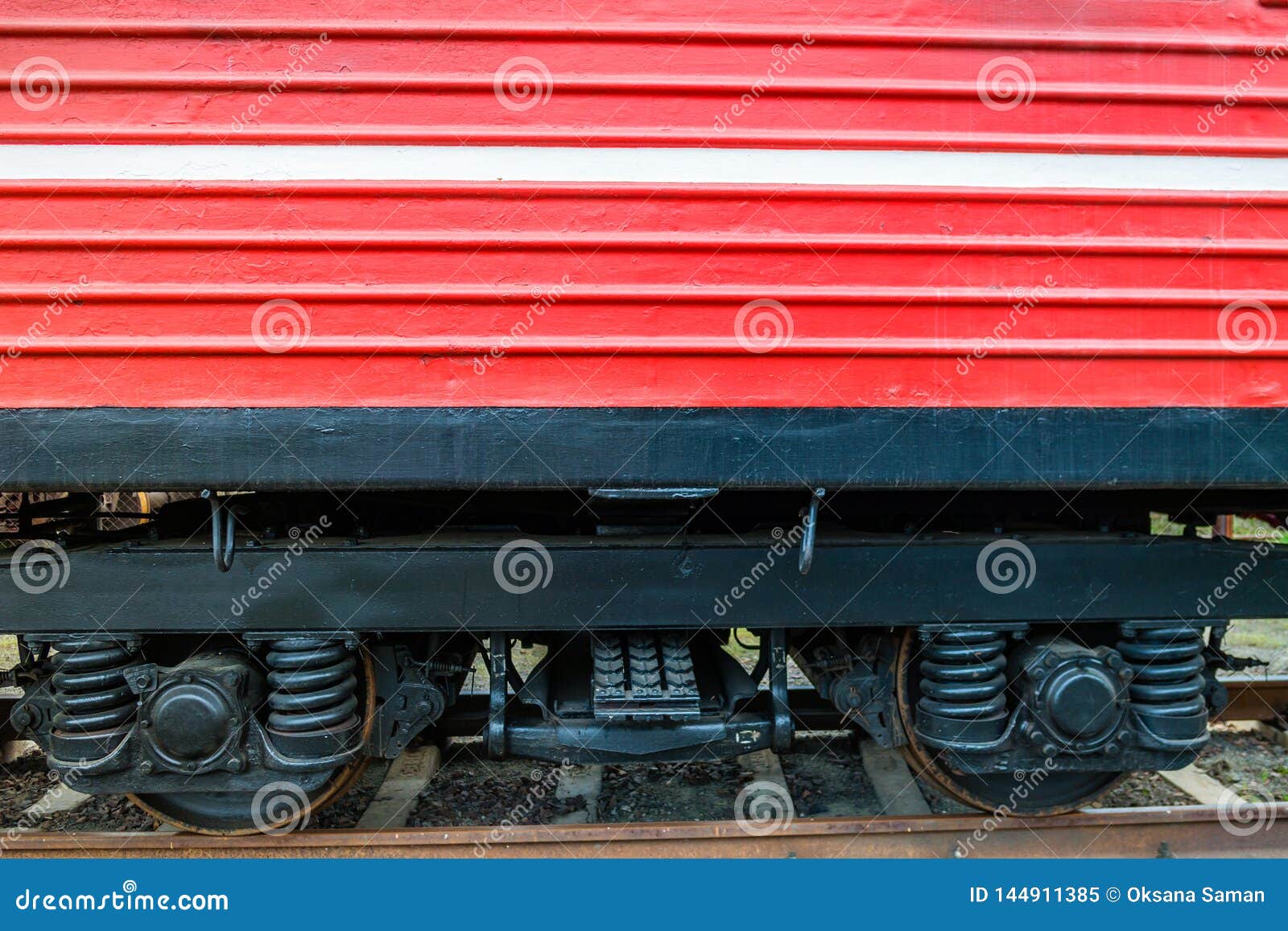 Detail of Red Fire Train on the Track Stock Image - Image of firemen ...