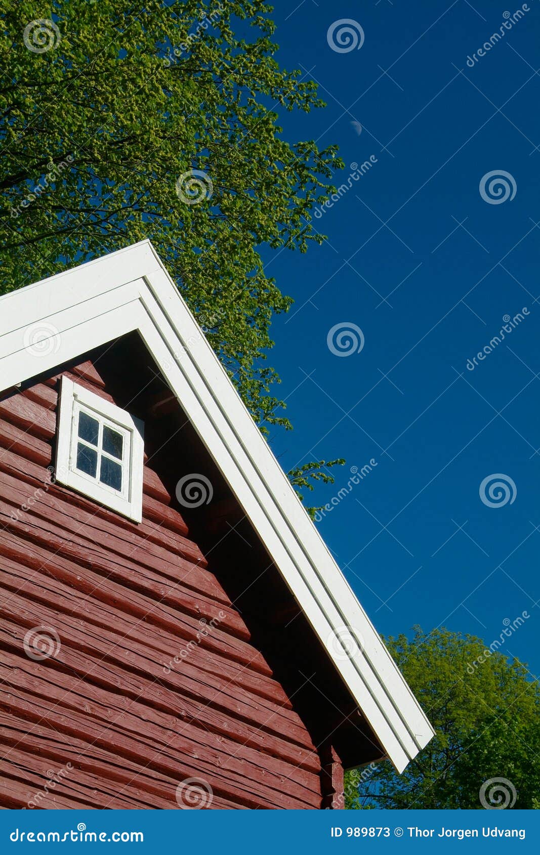Detail of red log cabin stock image. Image of wood, house - 989873
