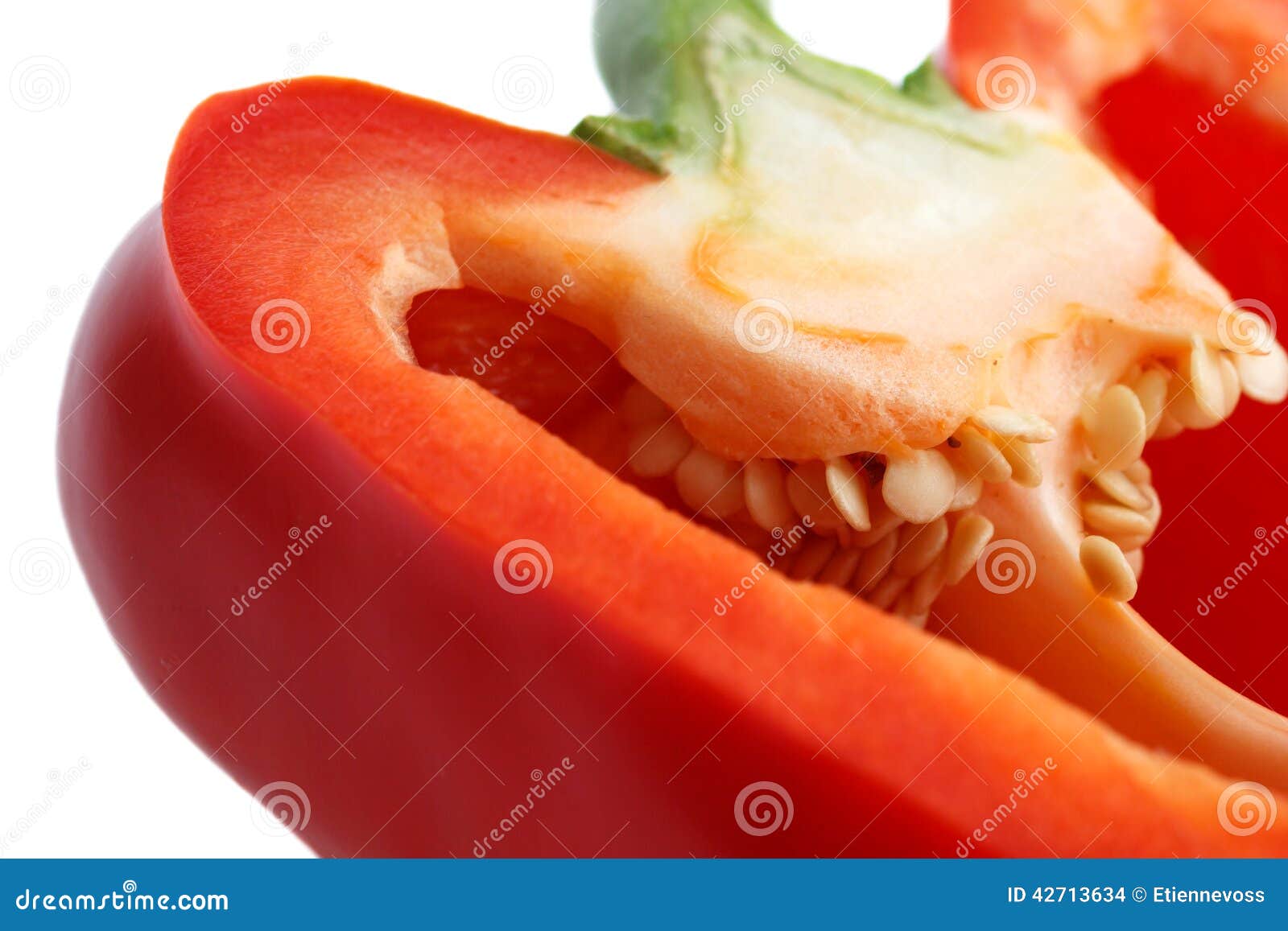 Detail of a Red Pepper Cut in Half. Stock Photo - Image of pepper ...