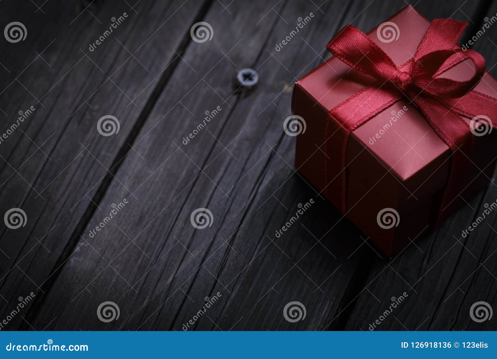Single gift box stock photo. Image of valentines, wood - 126918136