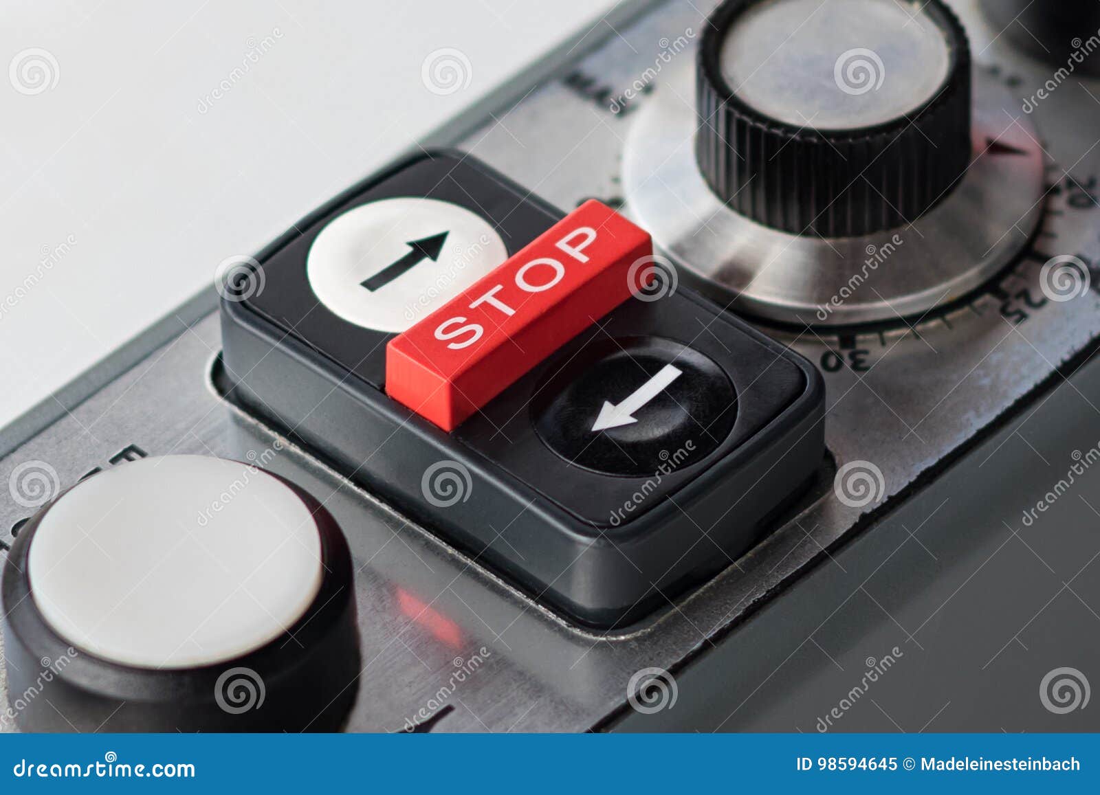 Detail of a Remote Control with a Stop Button Stock Image - Image of ...